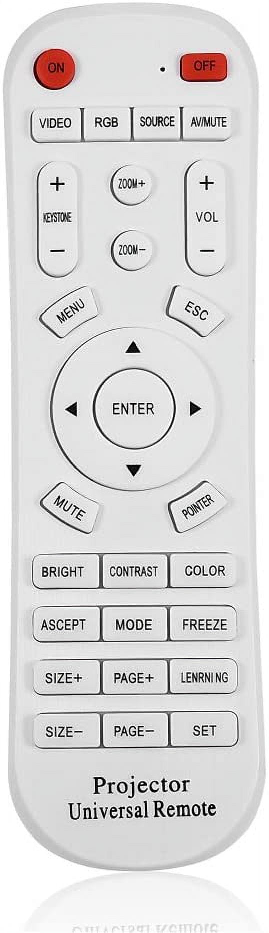 ZHAAGRJ Universal Projector Remote Control, White Universal Remote ...