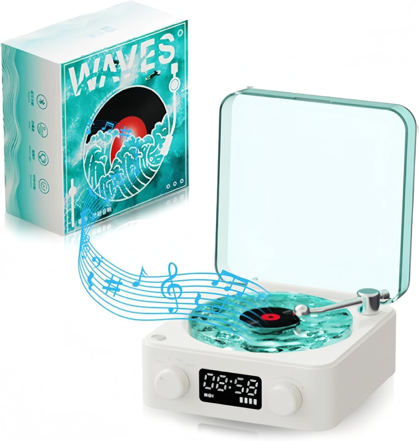 ZHAAGRJ The Waves Bluetooth Player, Waves Vintage Record Player ...