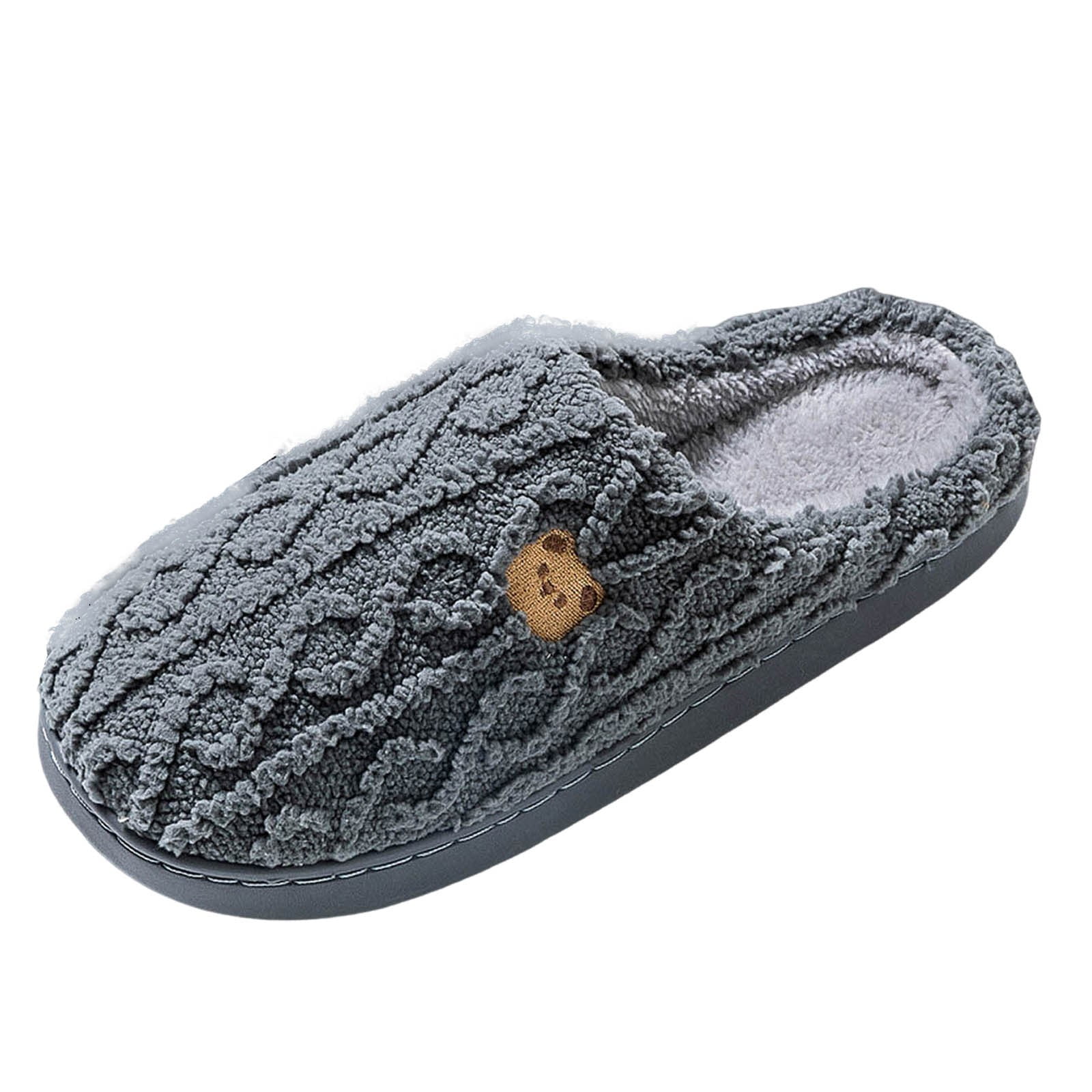 ZHAGHMIN Cute Slip On Slippers for Women Cozy Winter Flat Fuzzy Shoes ...