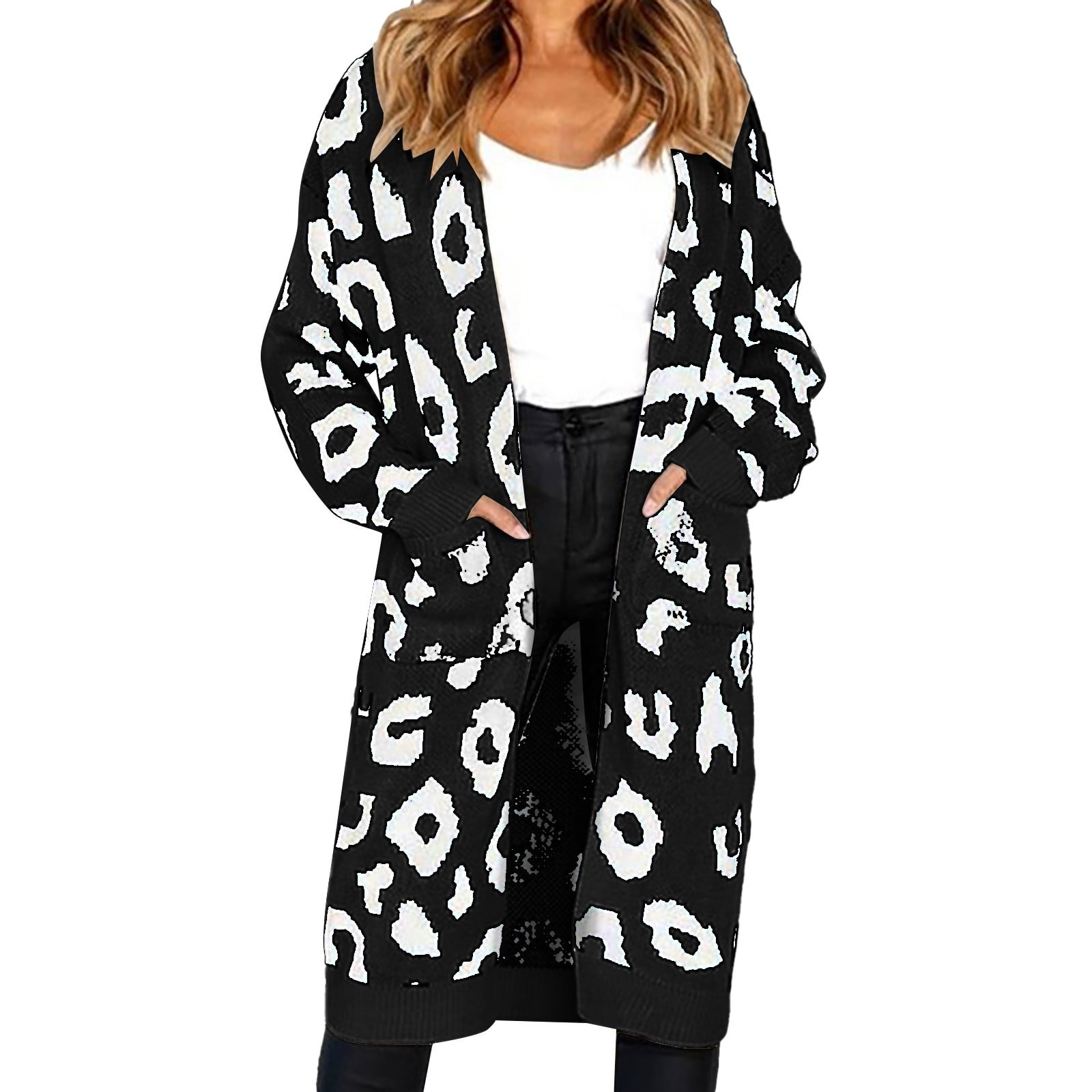 ZHAGHMIN Fashion Women Open Front Cardigan Oversized Cable Knit ...