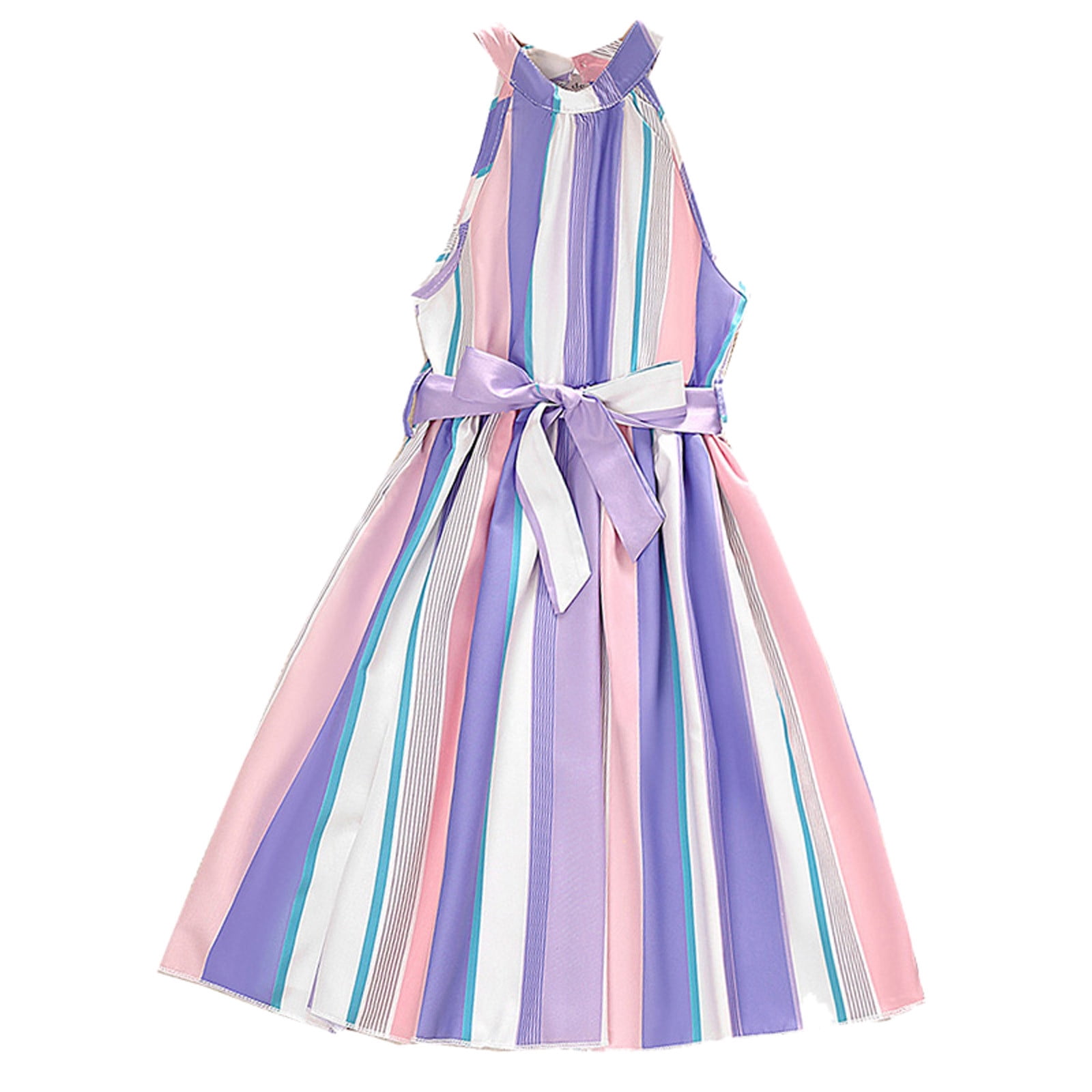 ZHAGHMIN Girls Formal Dresses Girls Child Sleeveless Stripe Prints ...
