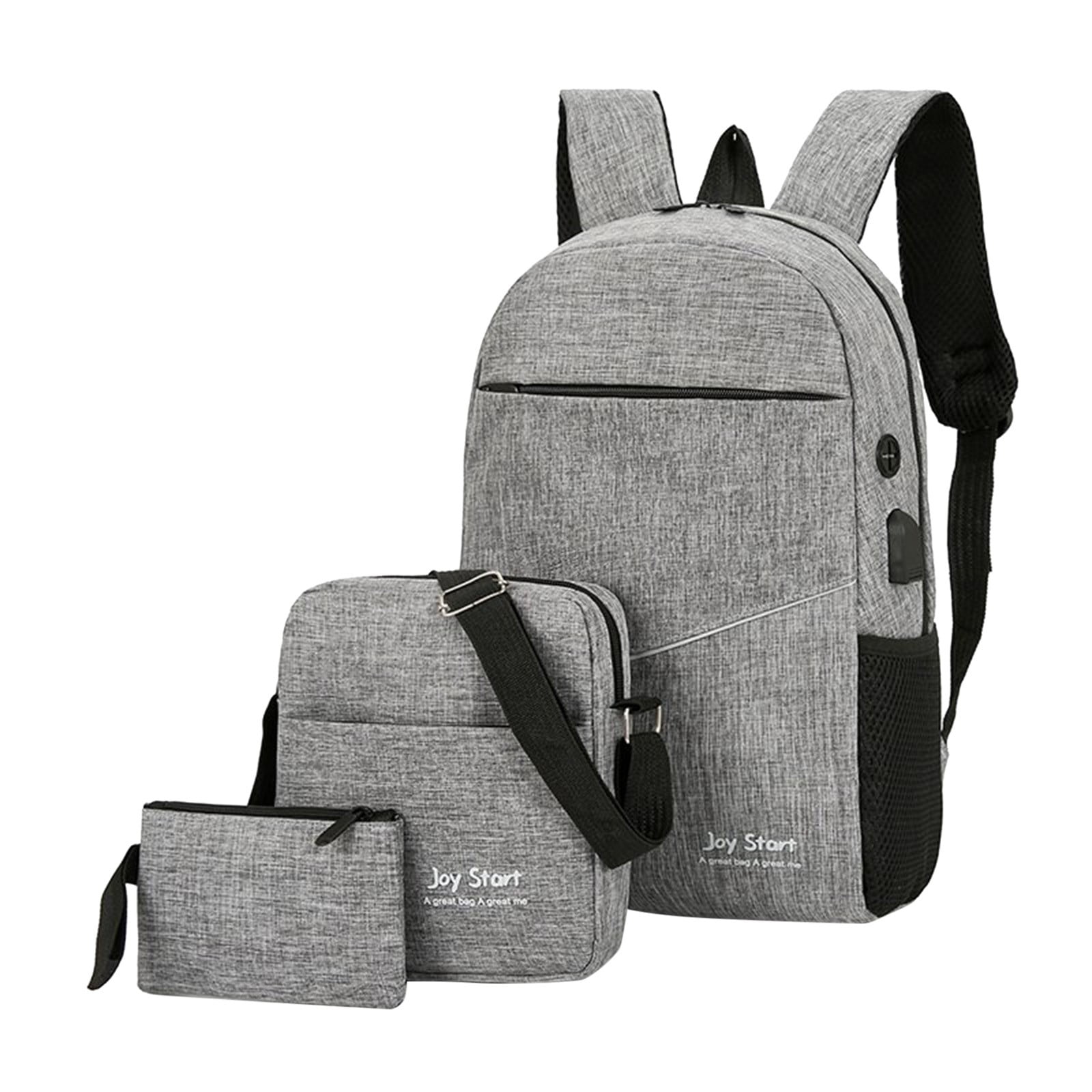 ZHAGHMIN Men Backpack Men Backpack Three Piece Solid Color Travel Bag ...