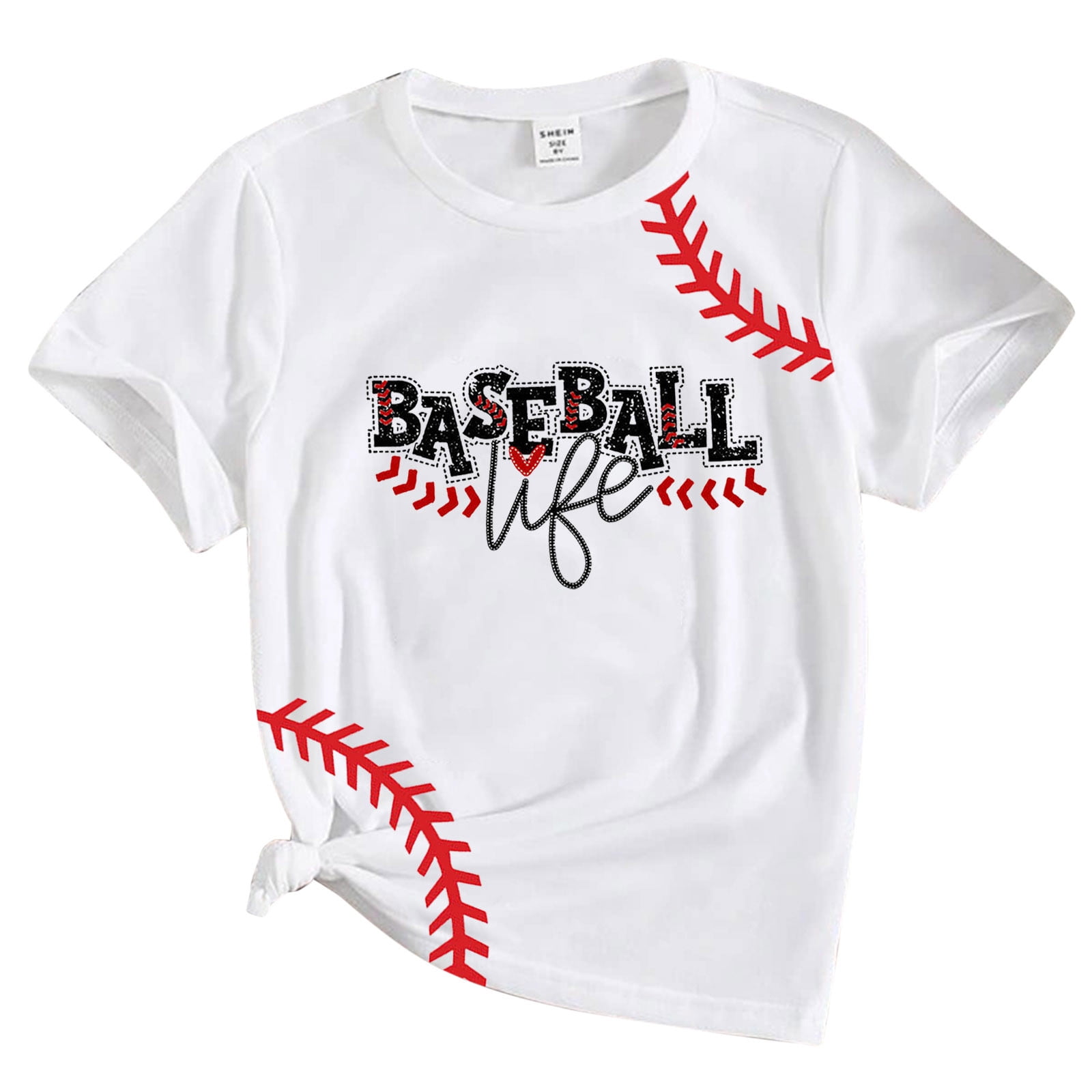 ZHAGHMIN Red Shirts for Girls Blouse T Shirt Tops Casual Baseball 3D ...