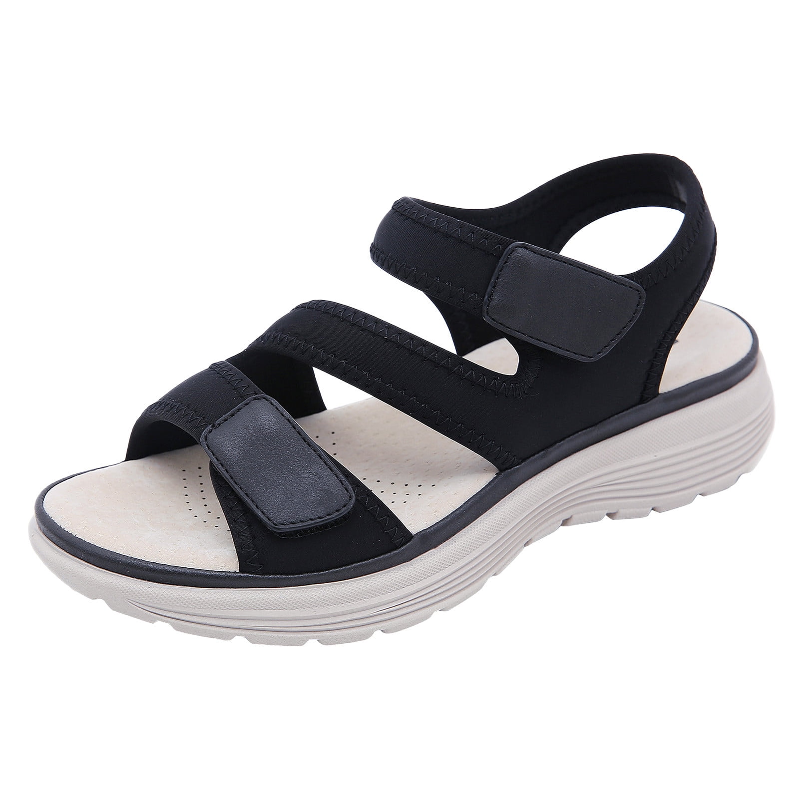 ZHAGHMIN Sandals Women'S Sports Wedge Heel Lightweight Hook Loop Large ...