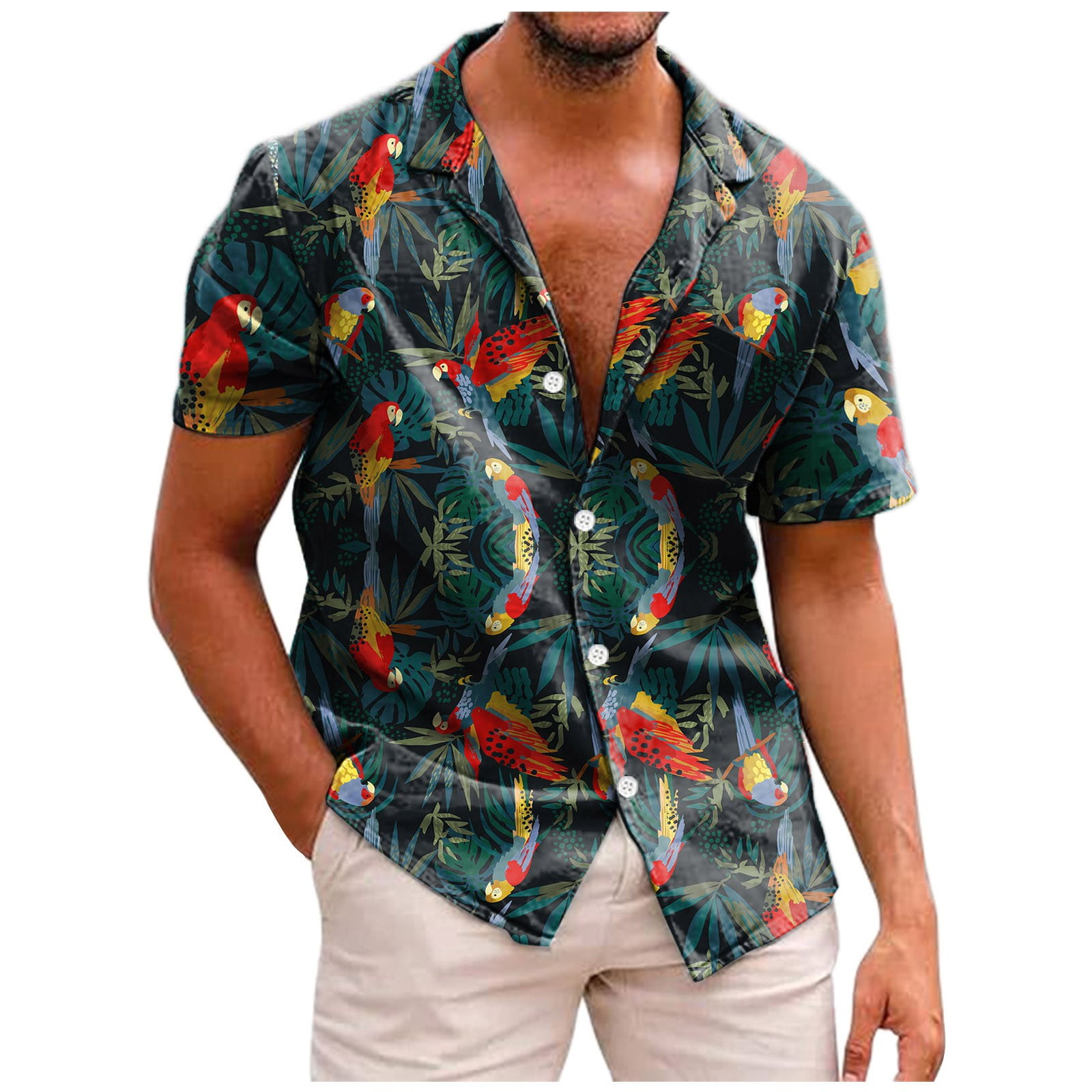 ZHAGHMIN Summer Shirts for Men Cotton Hawaiian Shirts for Men Slim Fit ...