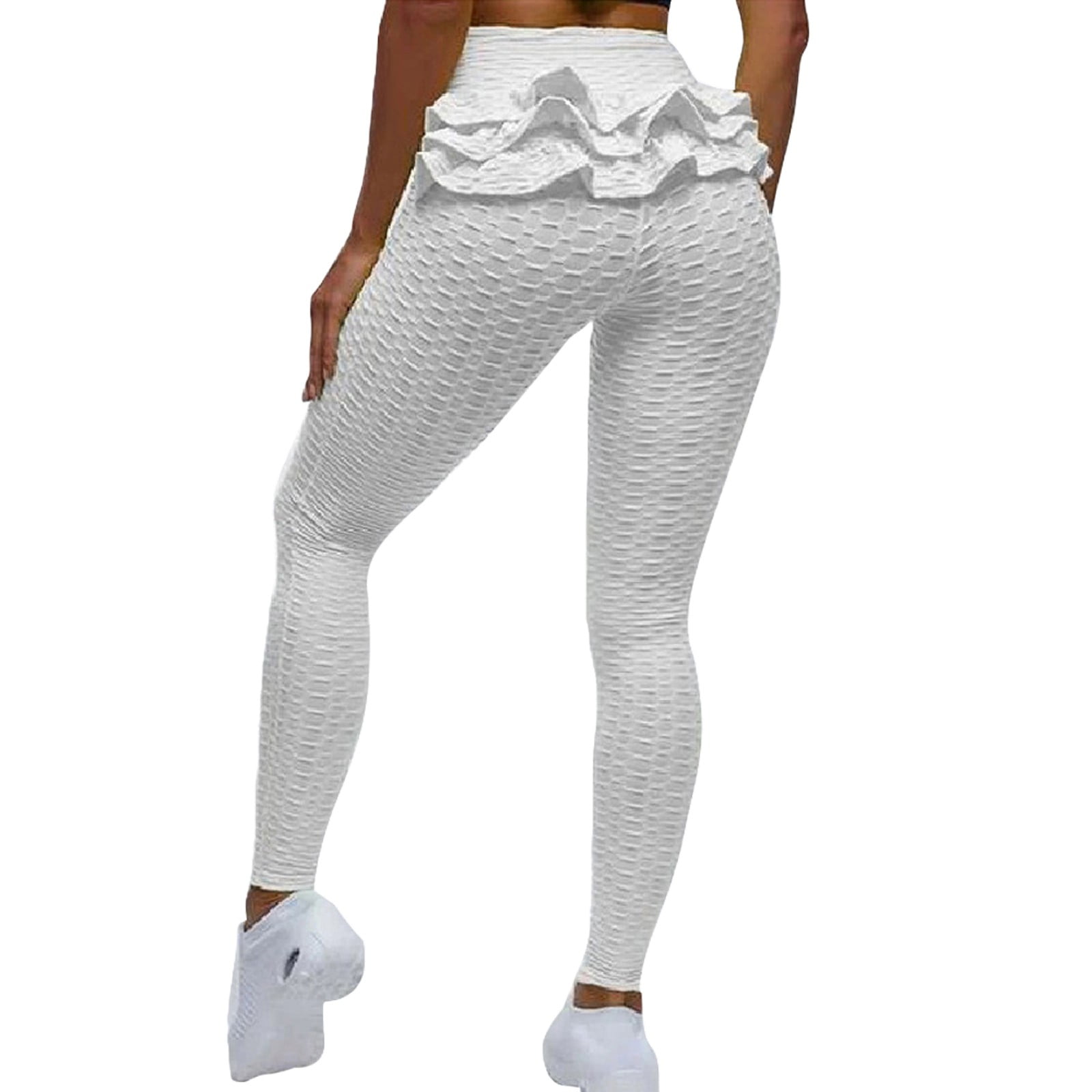 ZHAGHMIN Women'S Lifting Exercise Workout Leggings Solid Color Ruffle ...