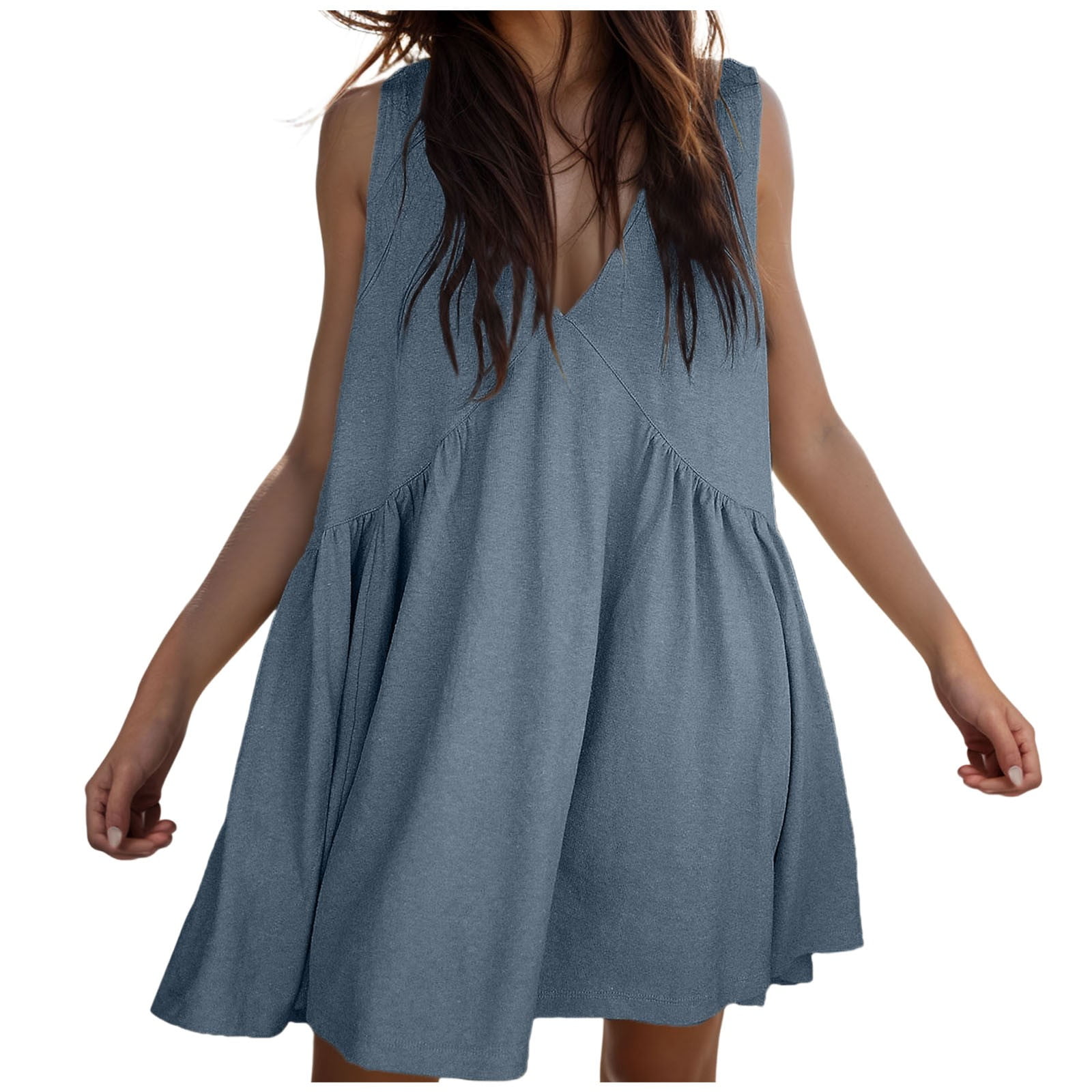 ZHAGHMIN Women'S Summer Fashion Beach Dresses Casual V-Neck Sleeveless ...