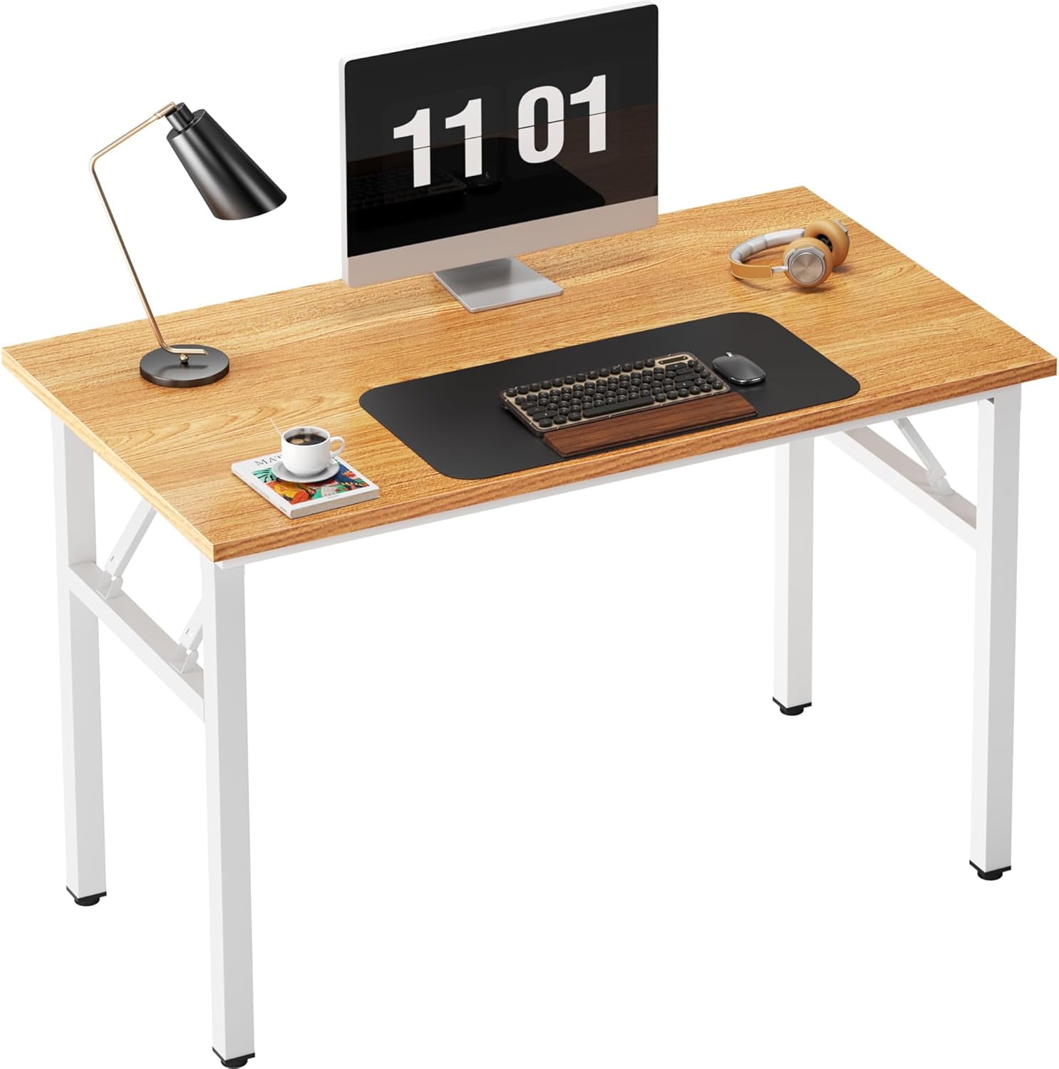ZHANGCK Folding Computer Desk - 39.4 Inch Foldable Office Writing Work ...