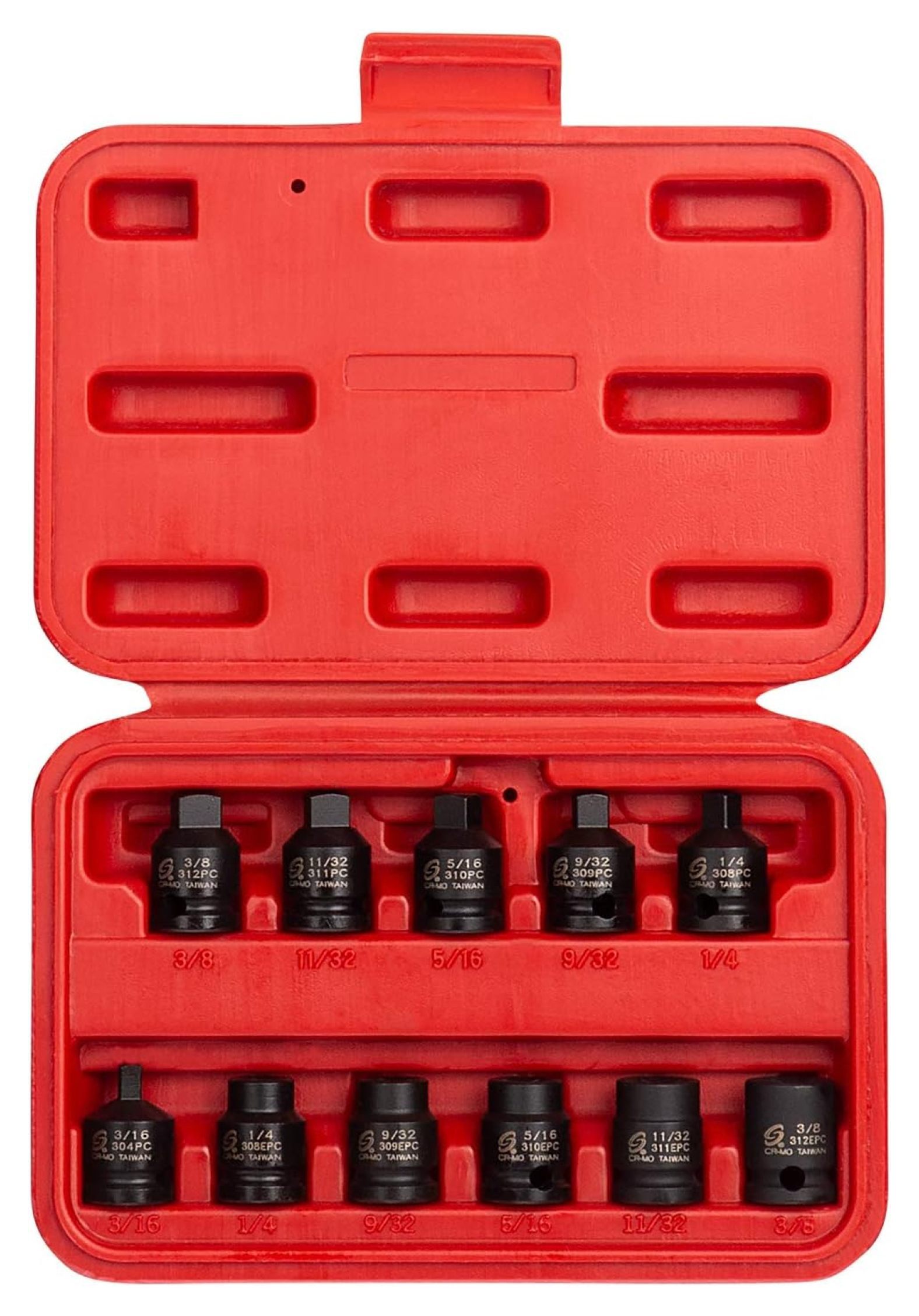 ZHANGHU 3841, 3/8 Inch Drive Pipe Plug Socket Set, 11-Piece, SAE, 7/16" - 5/8", Cr-Mo Steel ...