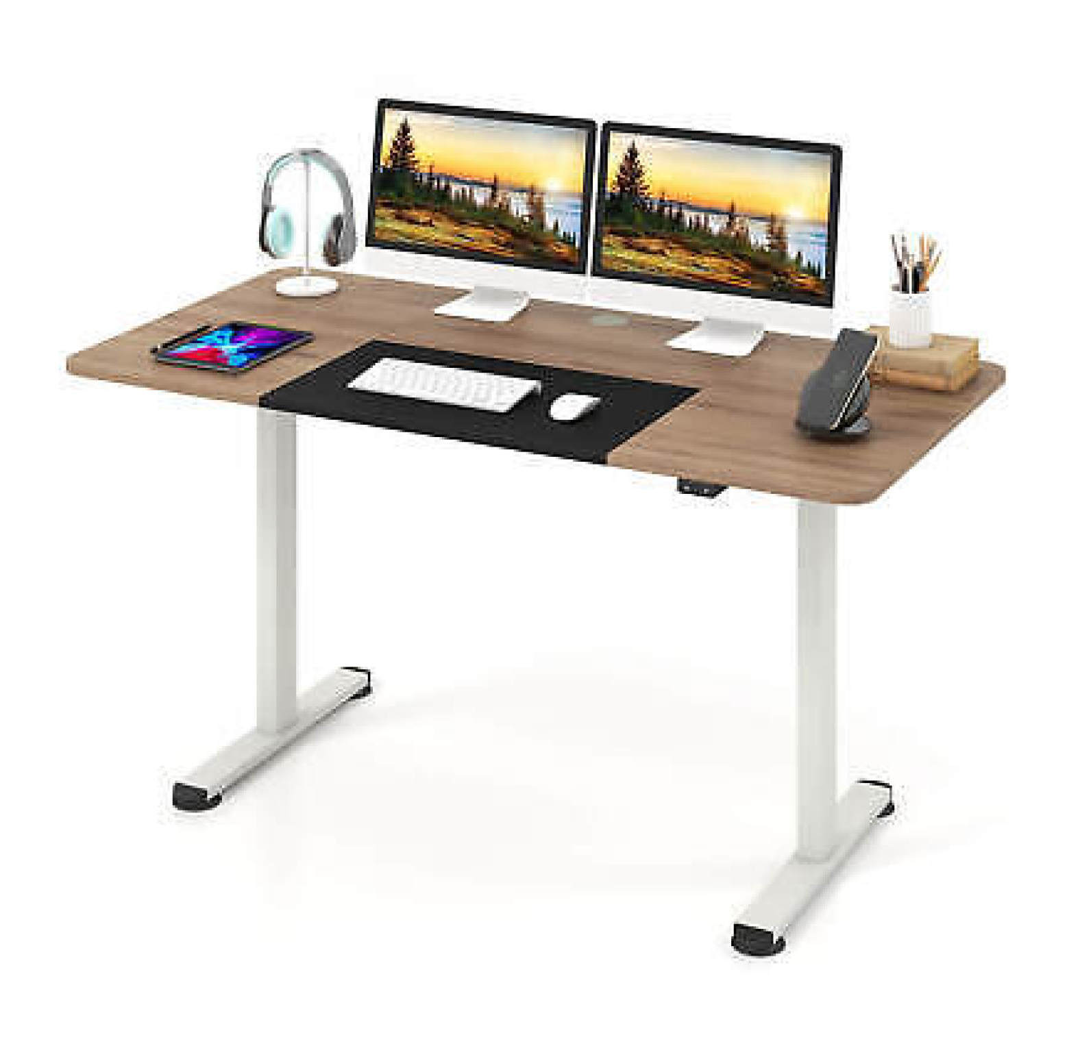 ZHANGHU 55" Electric Standing Desk w/Cable Management Hole Anti ...