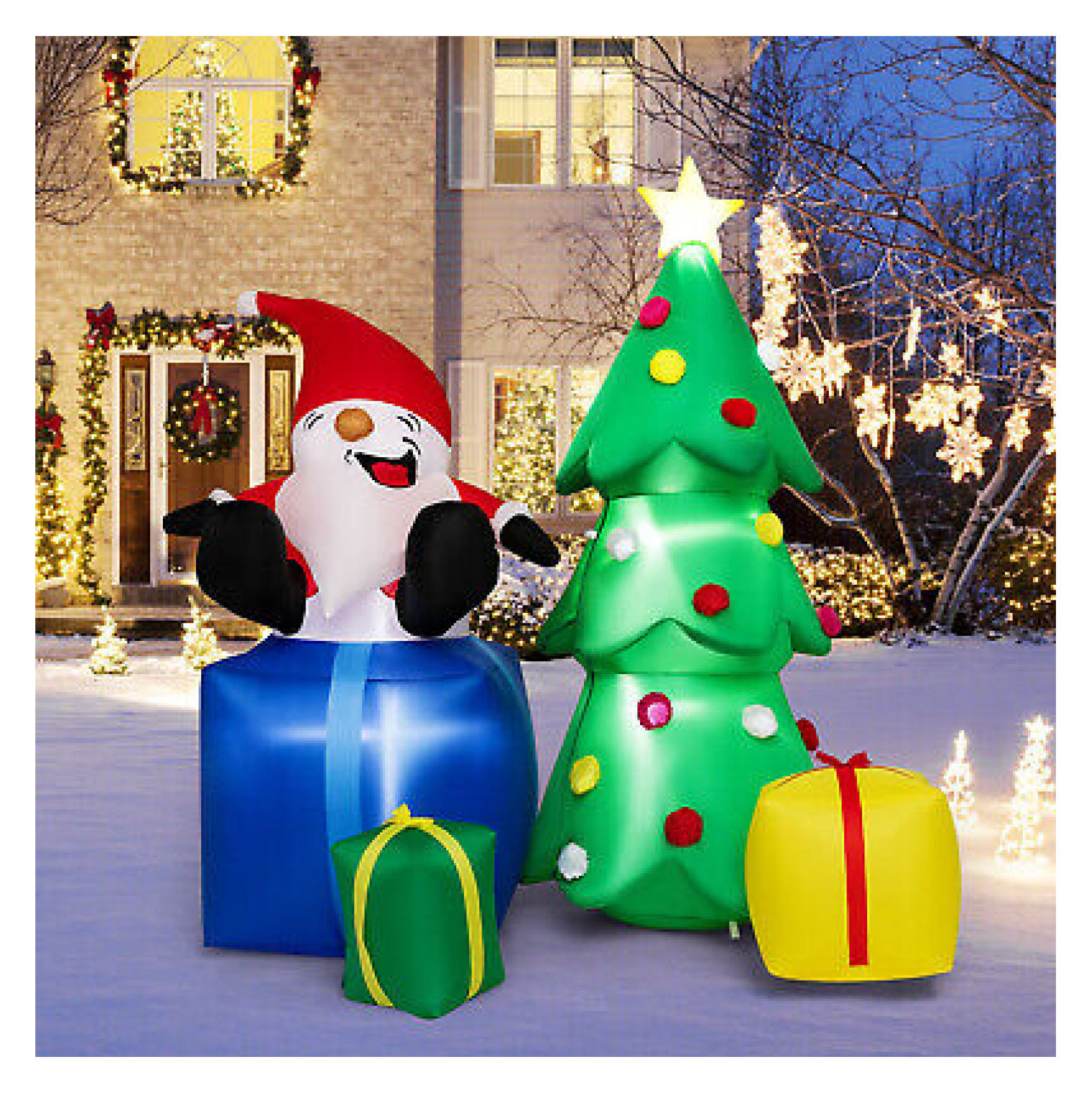 ZHANGHU 7 FT Inflatable Christmas Lighted Santa Claus & Christmas Tree ...