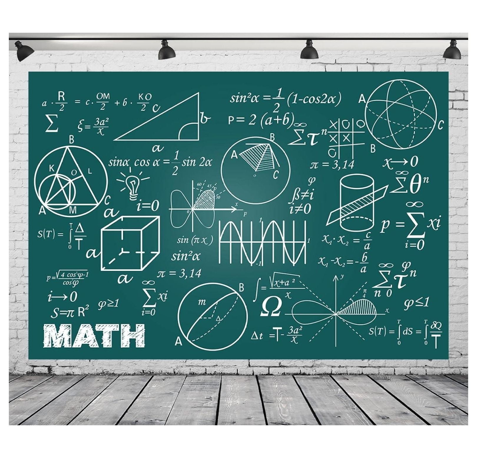 ZHANGHU 9x6ft Fabric Mathematical Formula Blackboard Backdrop Math ...
