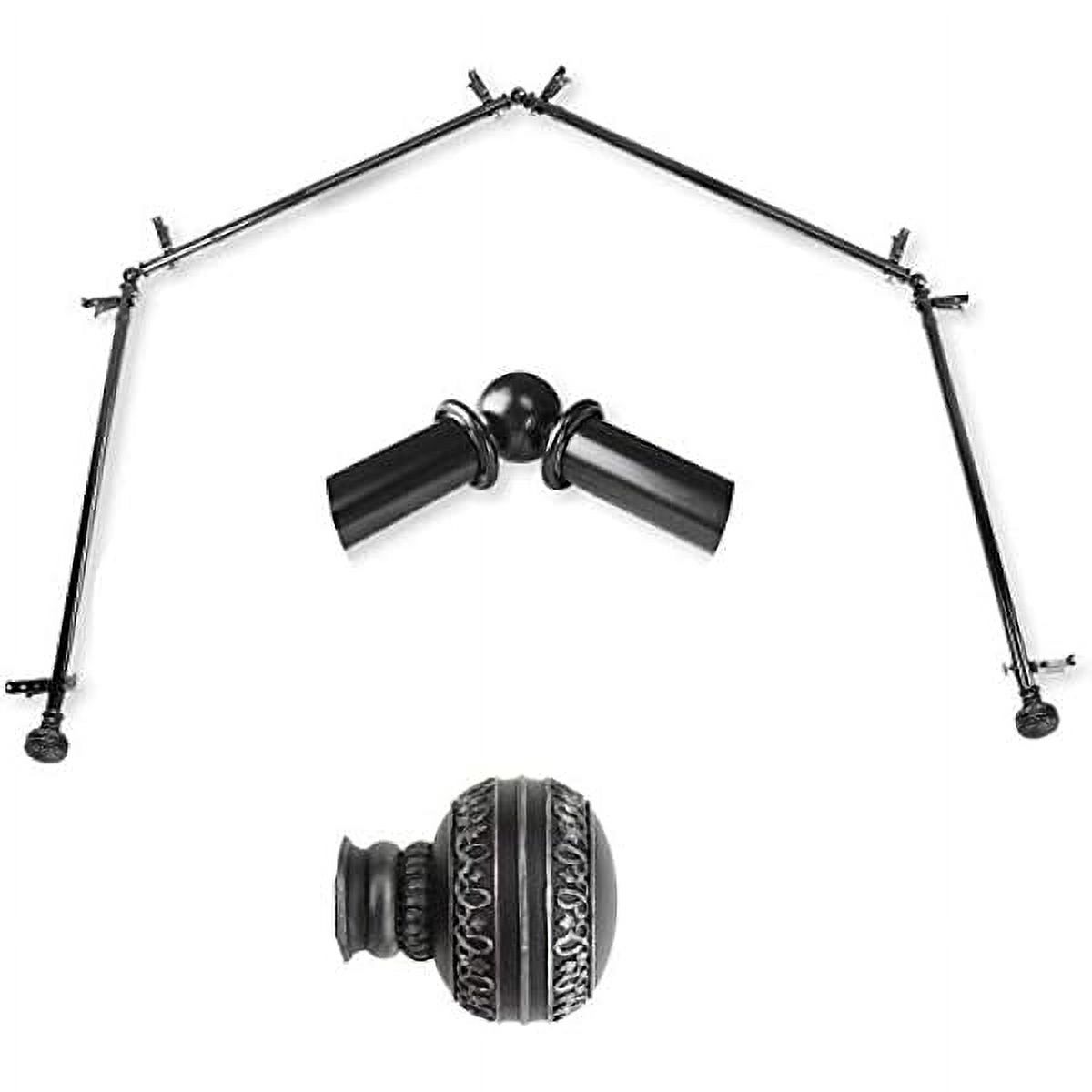 ZHANGHU - Bead 13/16" 4-Sided Bay Window Curtain Rod 28-48 inch (each ...