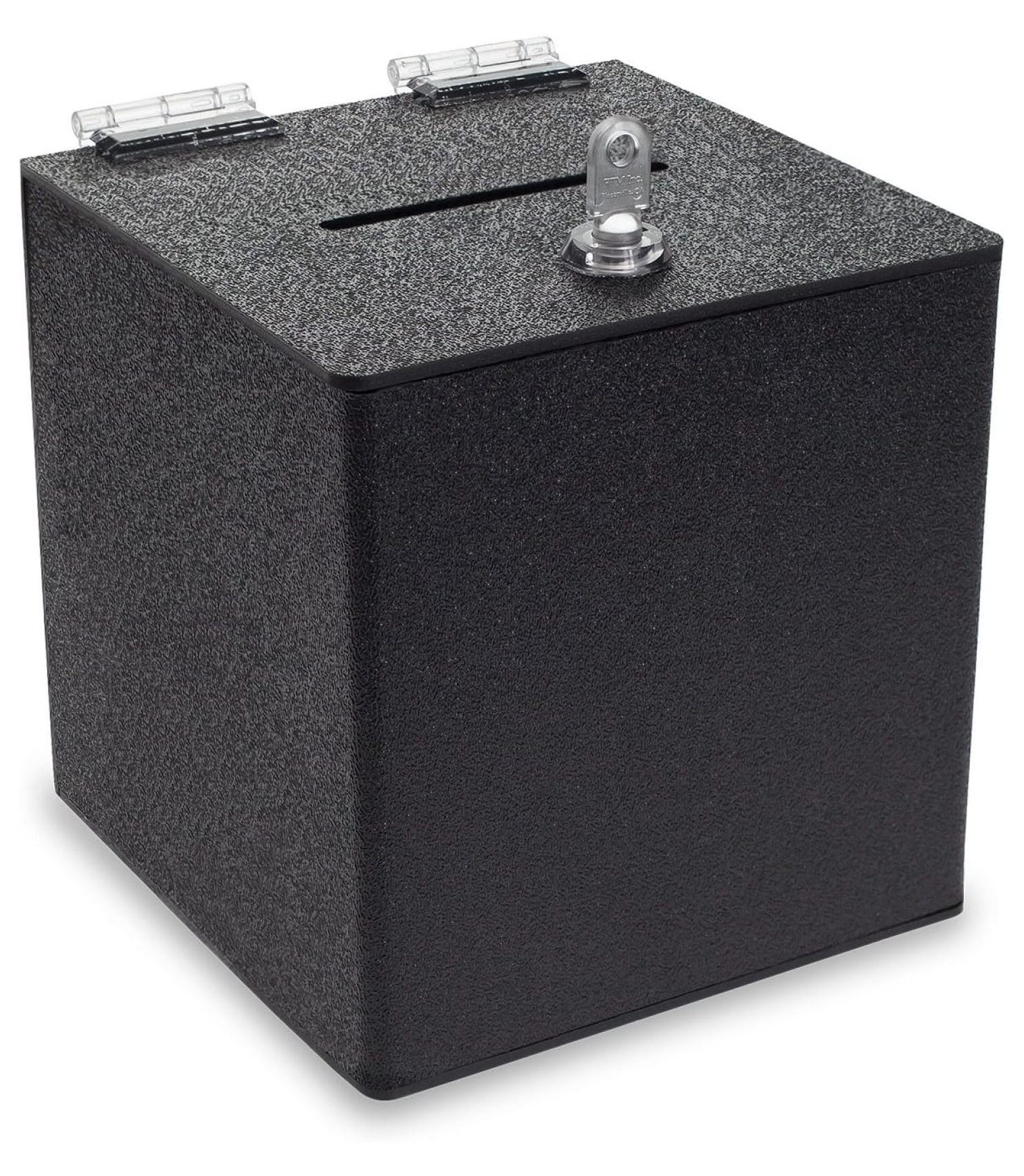ZHANGHU Black Cube Donation Box with Cam Lock Suggestion Registration Raffle Bin (8 Inch ...