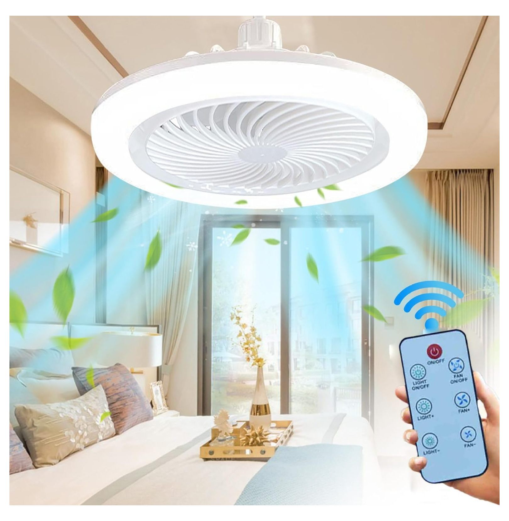 ZHANGHU Ceiling Fans with Lights and - Enclosed Low Fan Light Ceiling ...