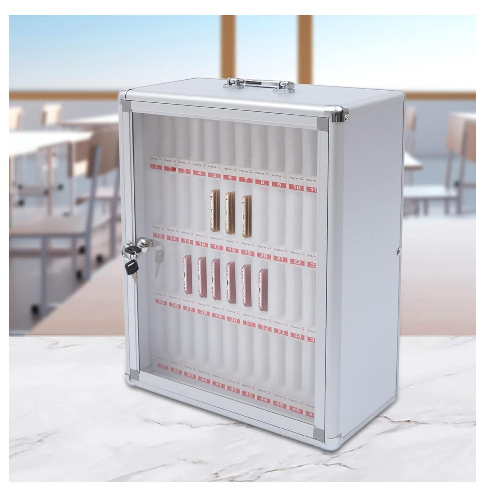 ZHANGHU Slots Cell Phone Locker Cabinet with a Lock, 15.75"×7.9"×19.3 ...