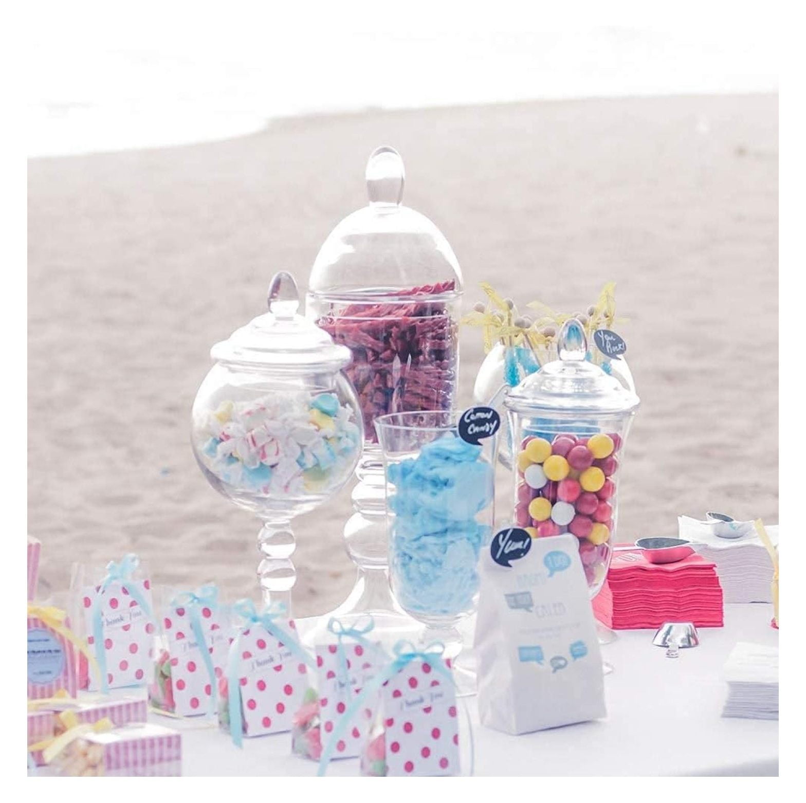 ZHANGHU Small Glass Apothecary Candy Jar - Footed Globe Bowl with Lid - Walmart.com