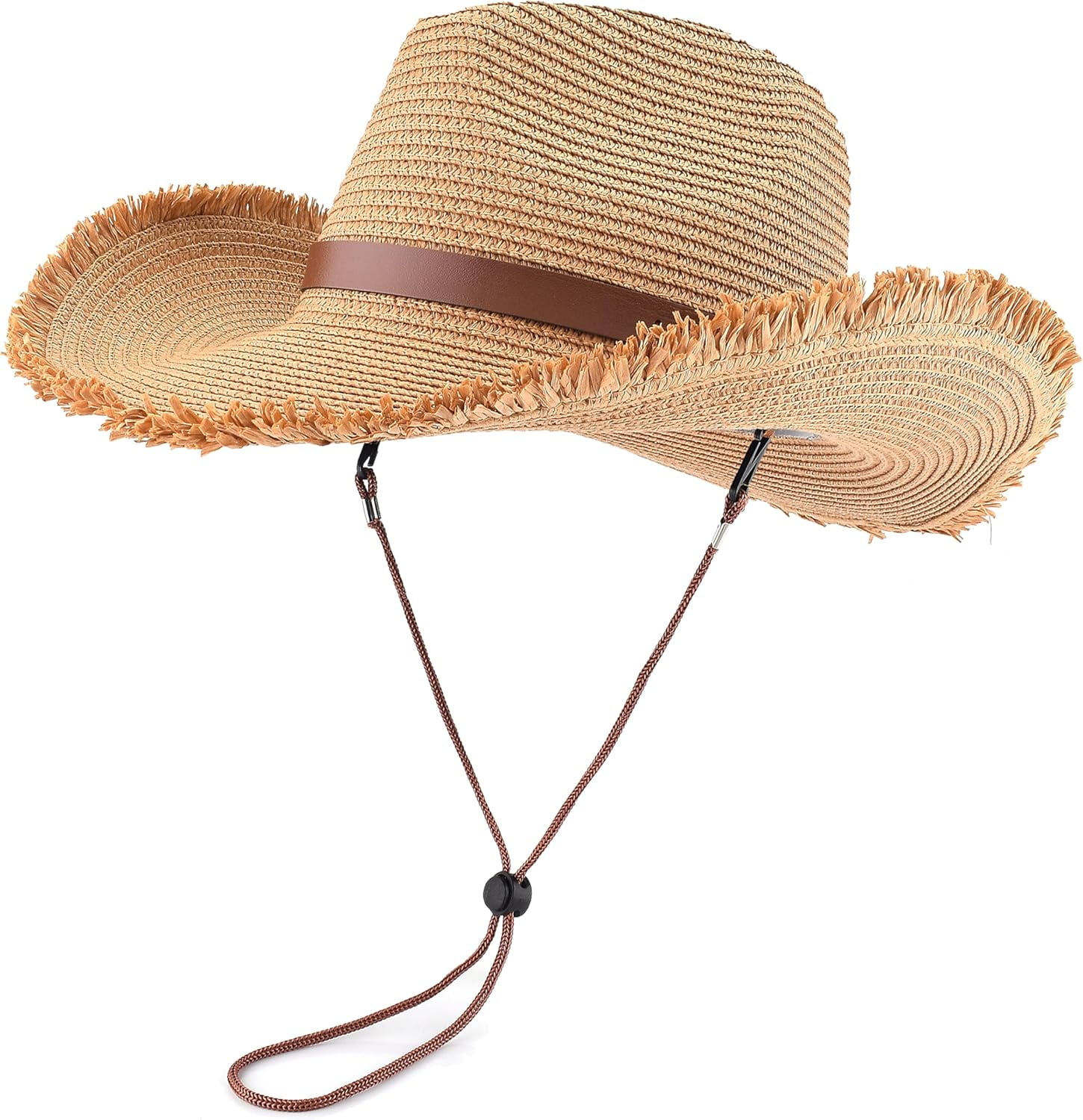 ZHANGQ Adjustable Straw Cowboy Hat for Men Women, Western Cowgirl Hat ...