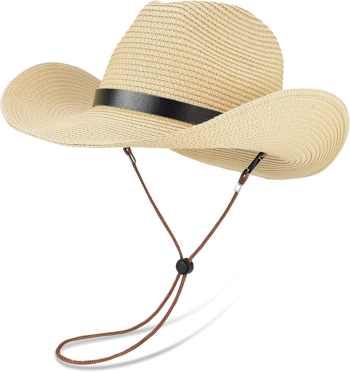 ZHANGQ Adjustable Straw Cowboy Hat for Men Women, Western Cowgirl Hat ...