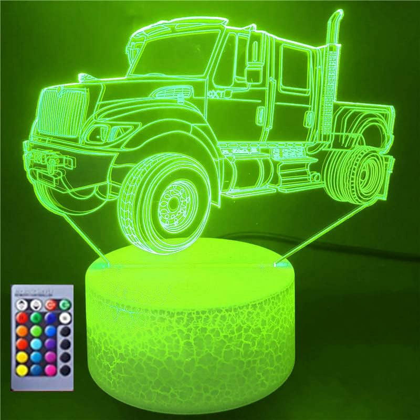 ZHANGRENJ 3D Truck Car Night Light Lamp Illusion 16 Color Changing ...