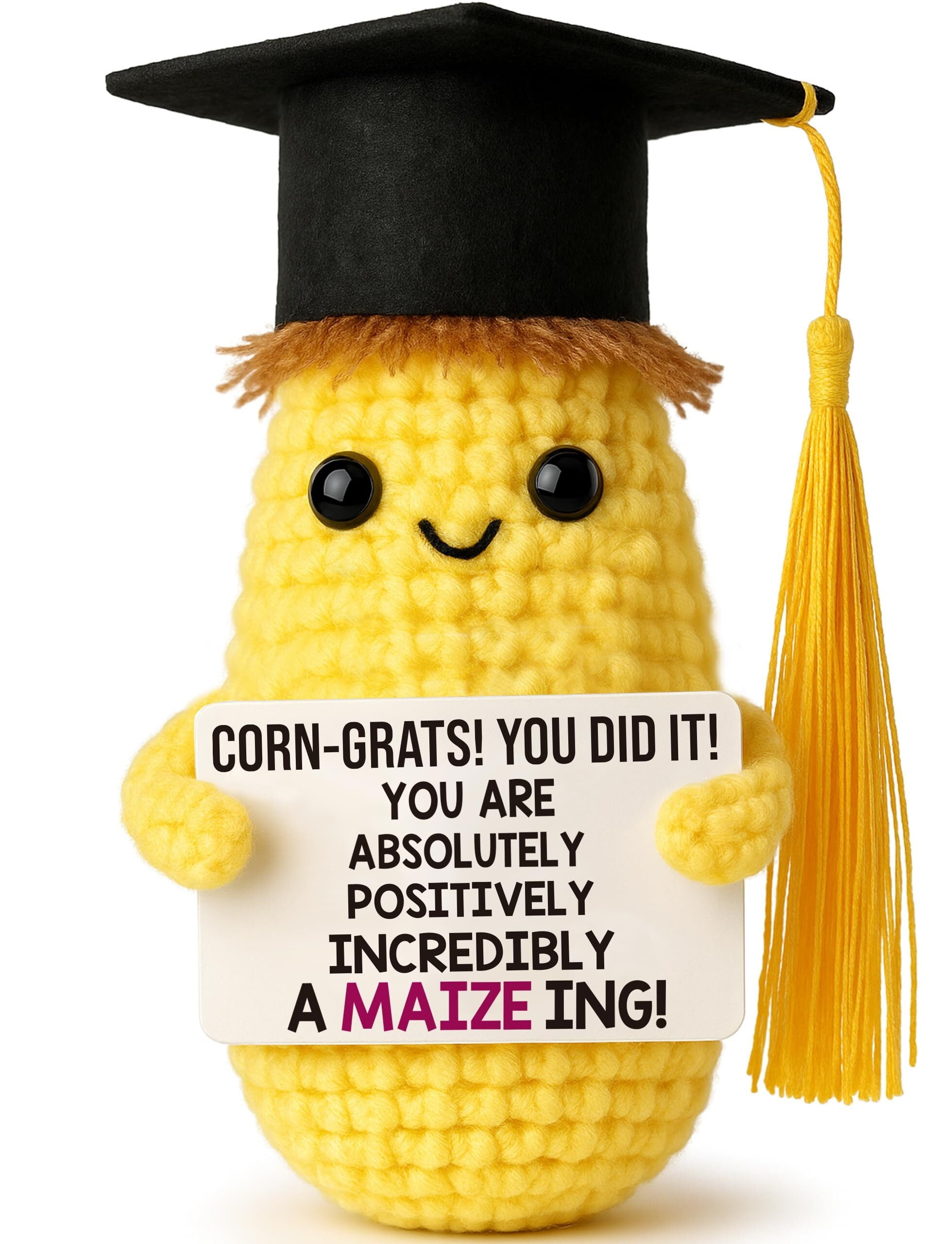 ZHANGS 2 PCS Congrats Grad Plush Corn with Removable Graduation Cap ...