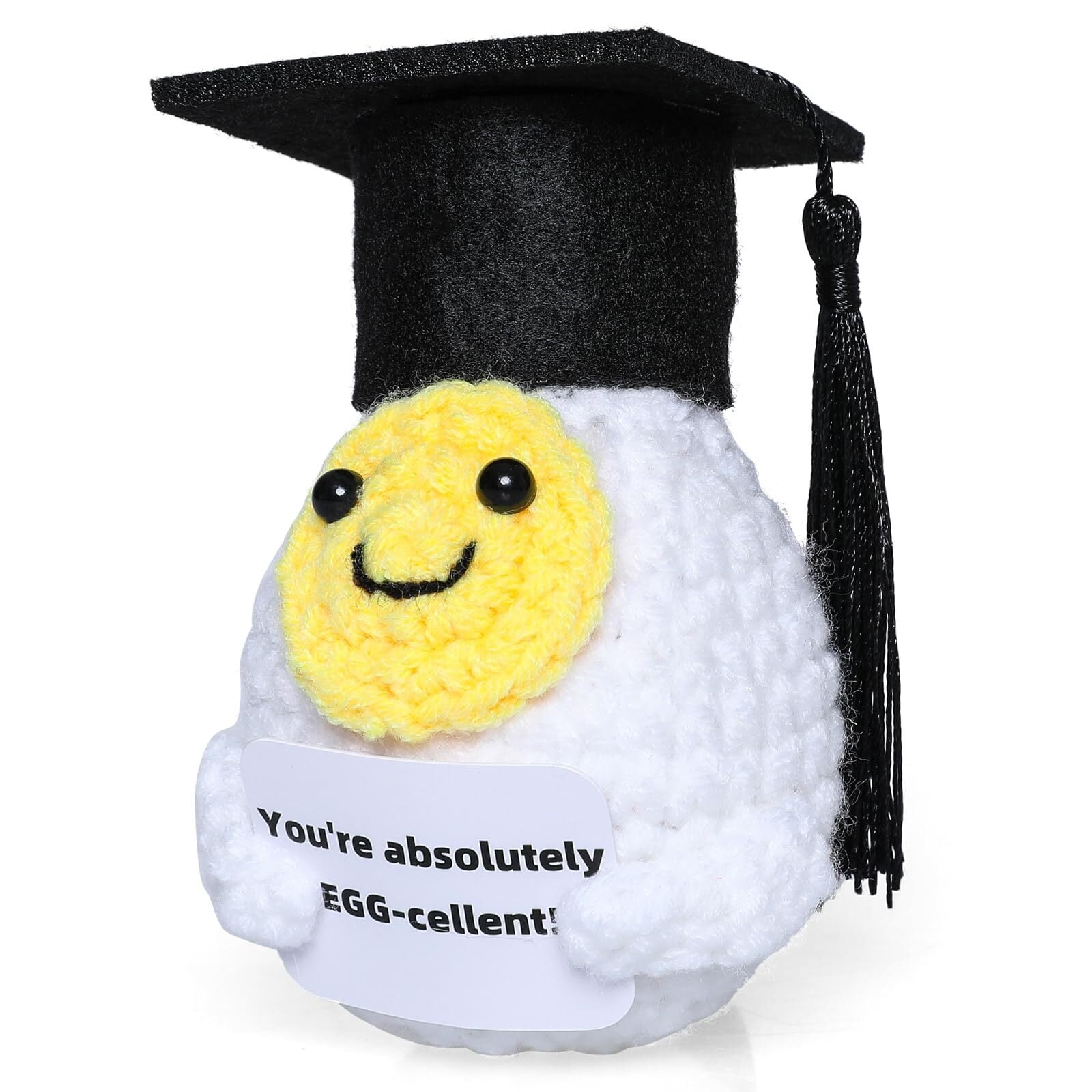 ZHANGS 2 PCS Handmade 2025 Graduation Present Crochet Egg for College ...