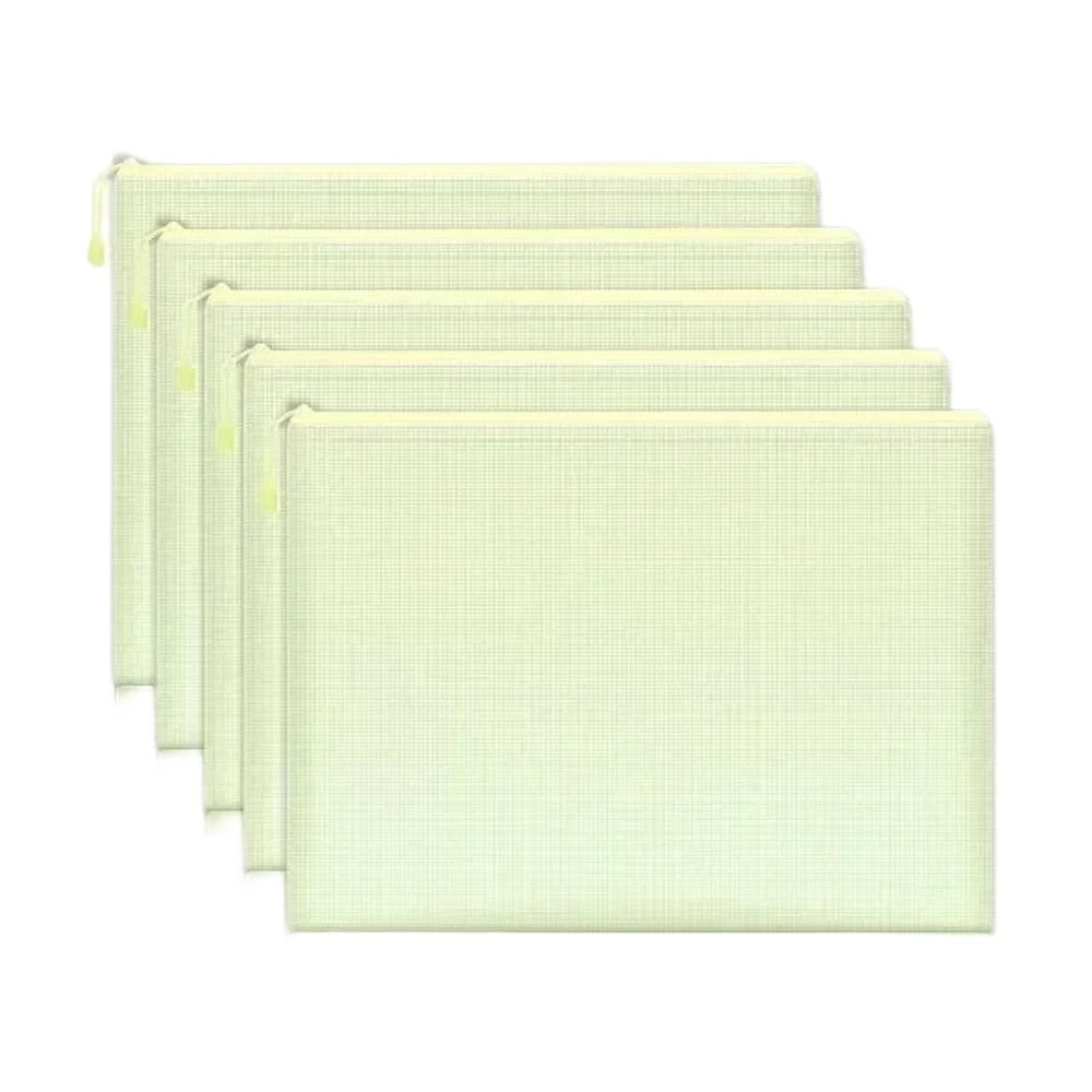 ZHANGS 5Pcs Storage File Folder Mesh Zipper Pouch A4/A5/A6 Document Bag ...