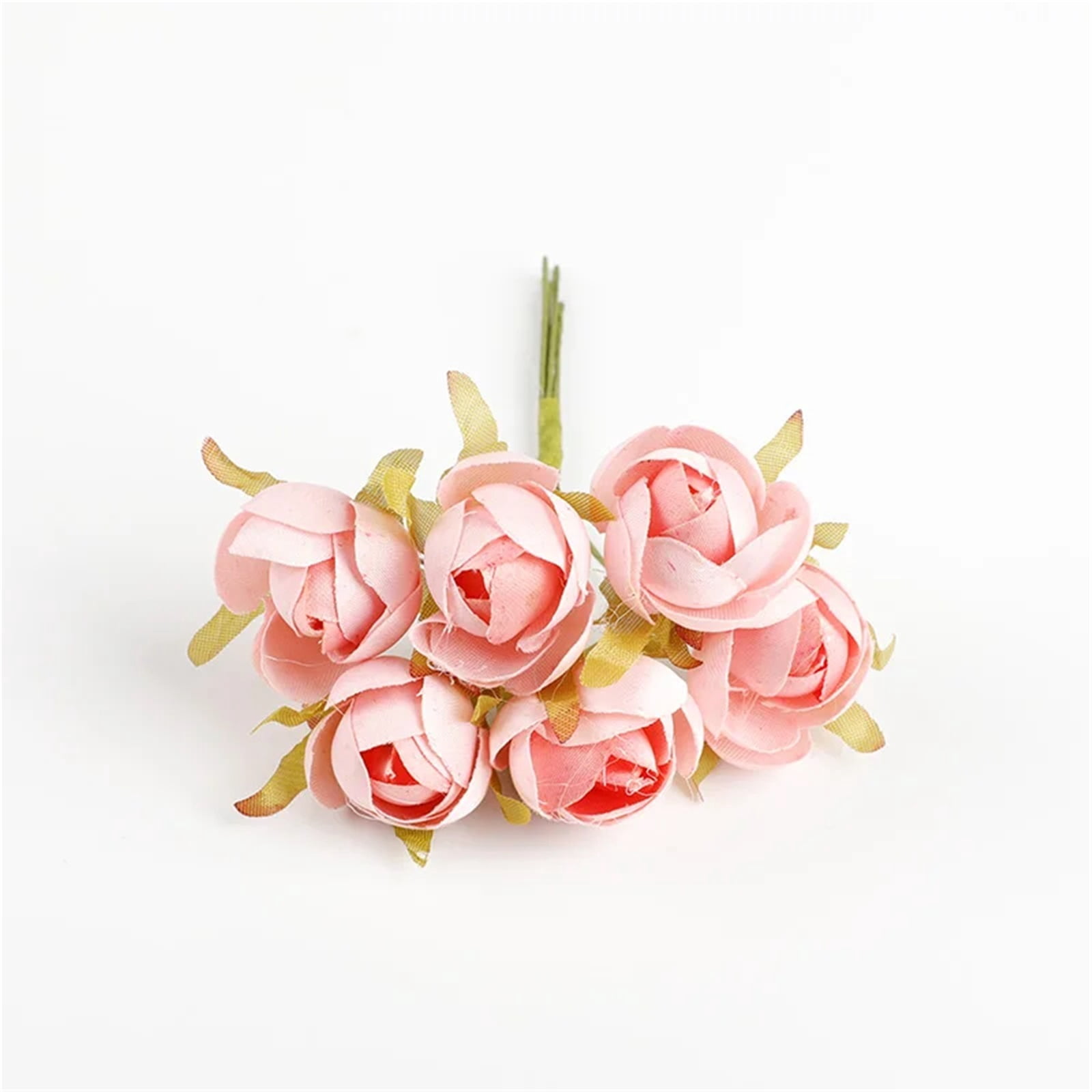 ZHANGS 6 Pieces Small Tea Rose Bouquet Wedding Decorative Flower Wreath ...