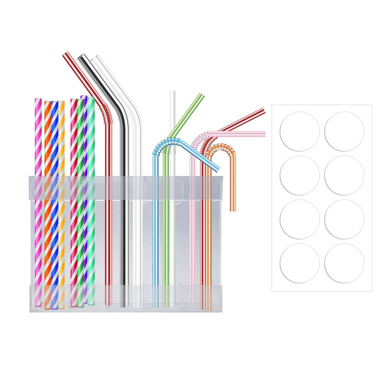 ZHANGYY Acrylic Straw Holder for Cabinet Door - Reusable Straw ...