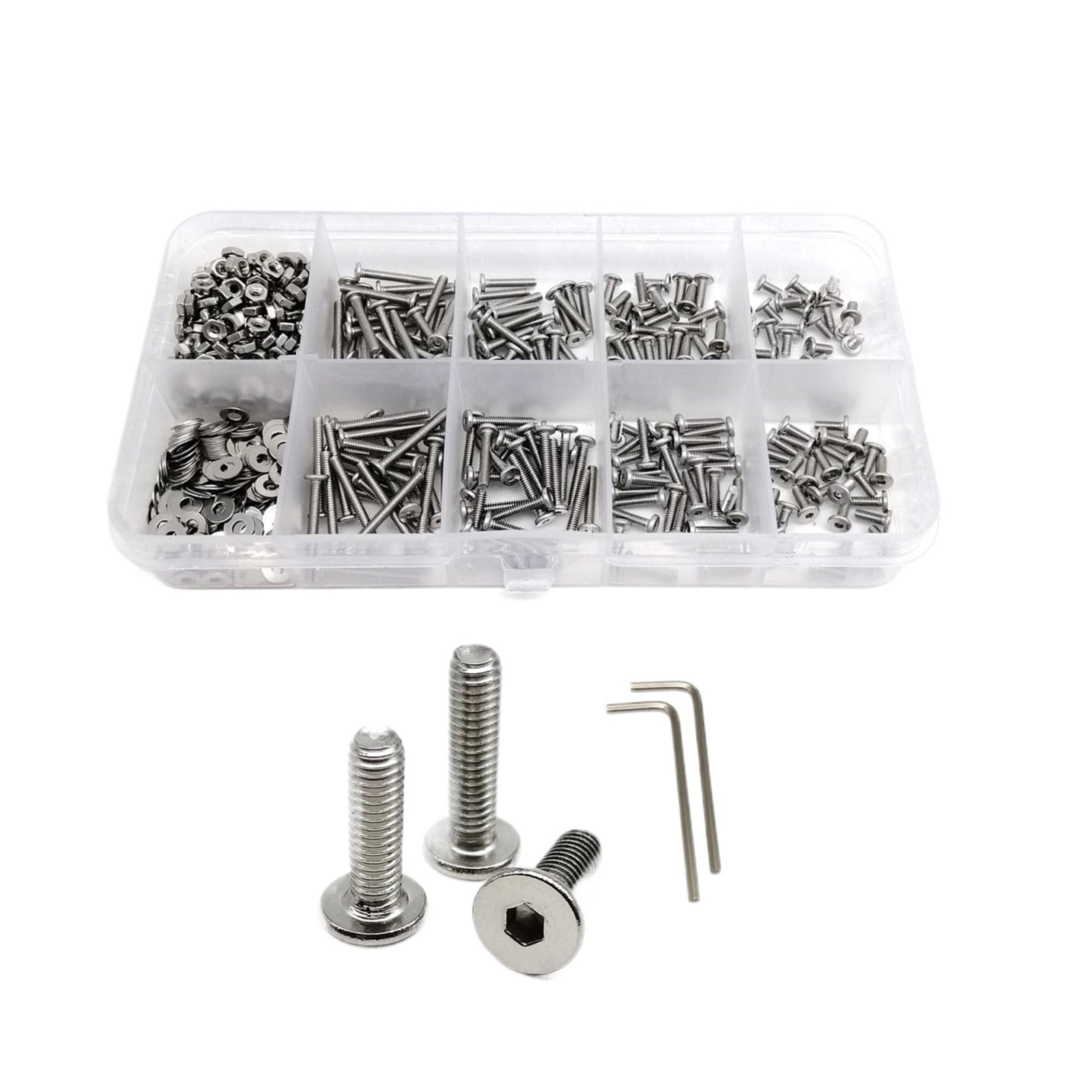 ZHANGshui 1 Box M1.6 M2 M2.5 M3 M4 M5 M6 M8 304 Stainless Steel CM Hexagon Socket Allen Ultra ...