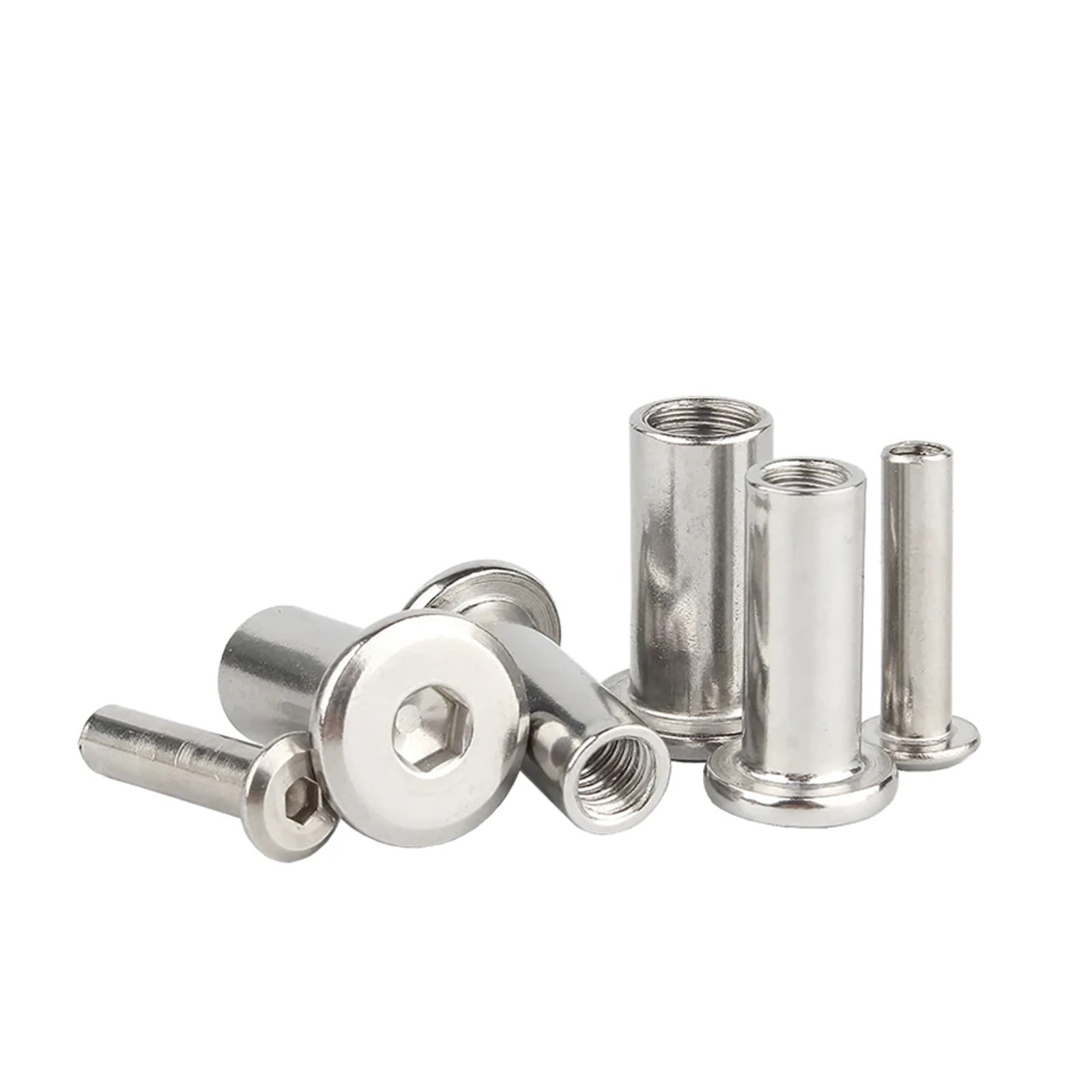 ZHANGshui 2-10PCS M3 M4 M5 M6 M8 304 Stainless Steel furniture nut Large Flat Hex Socket Rivet ...