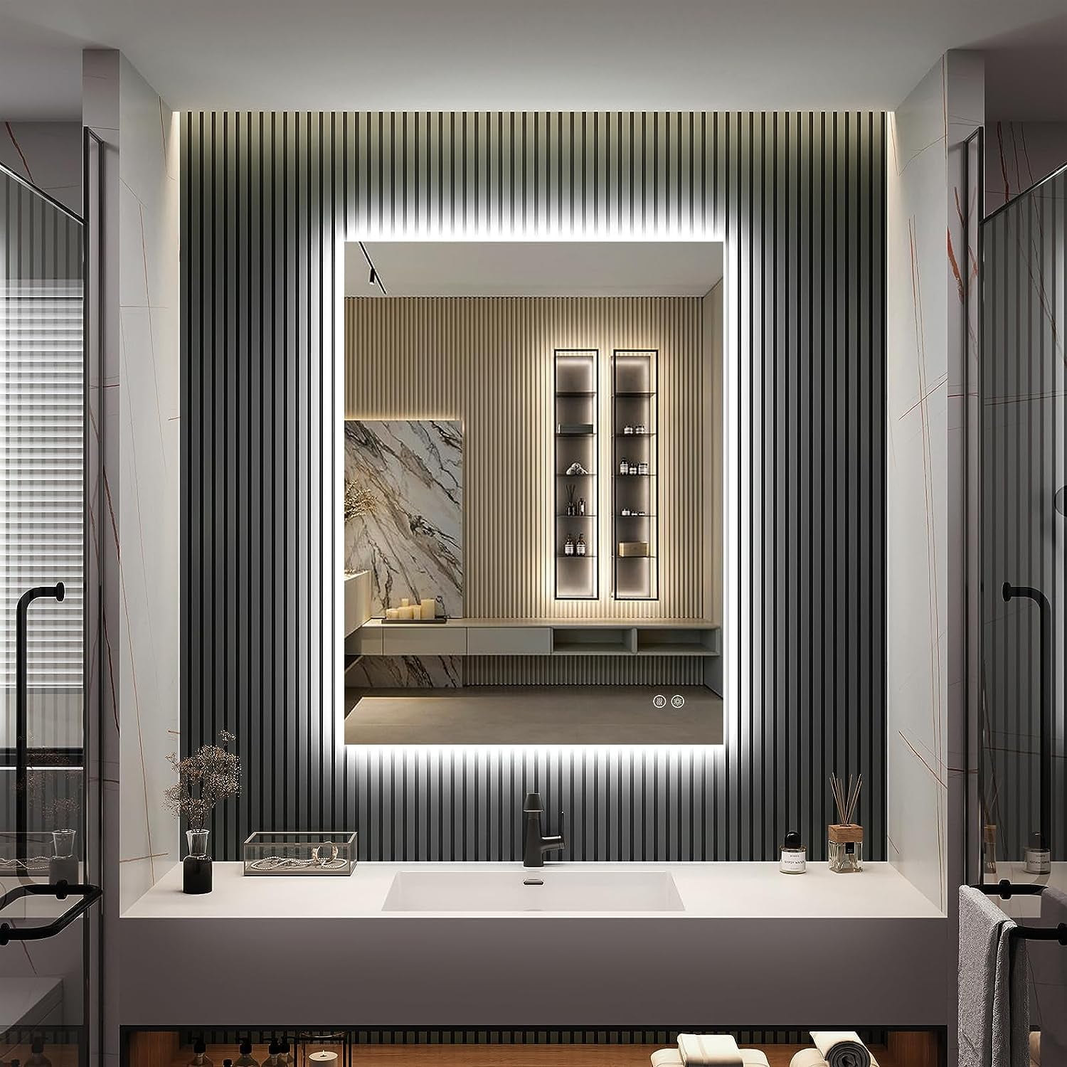 ZHANHAO LED Bathroom Mirror 20 x 28 Inch with Backlight, Wall Mounted ...