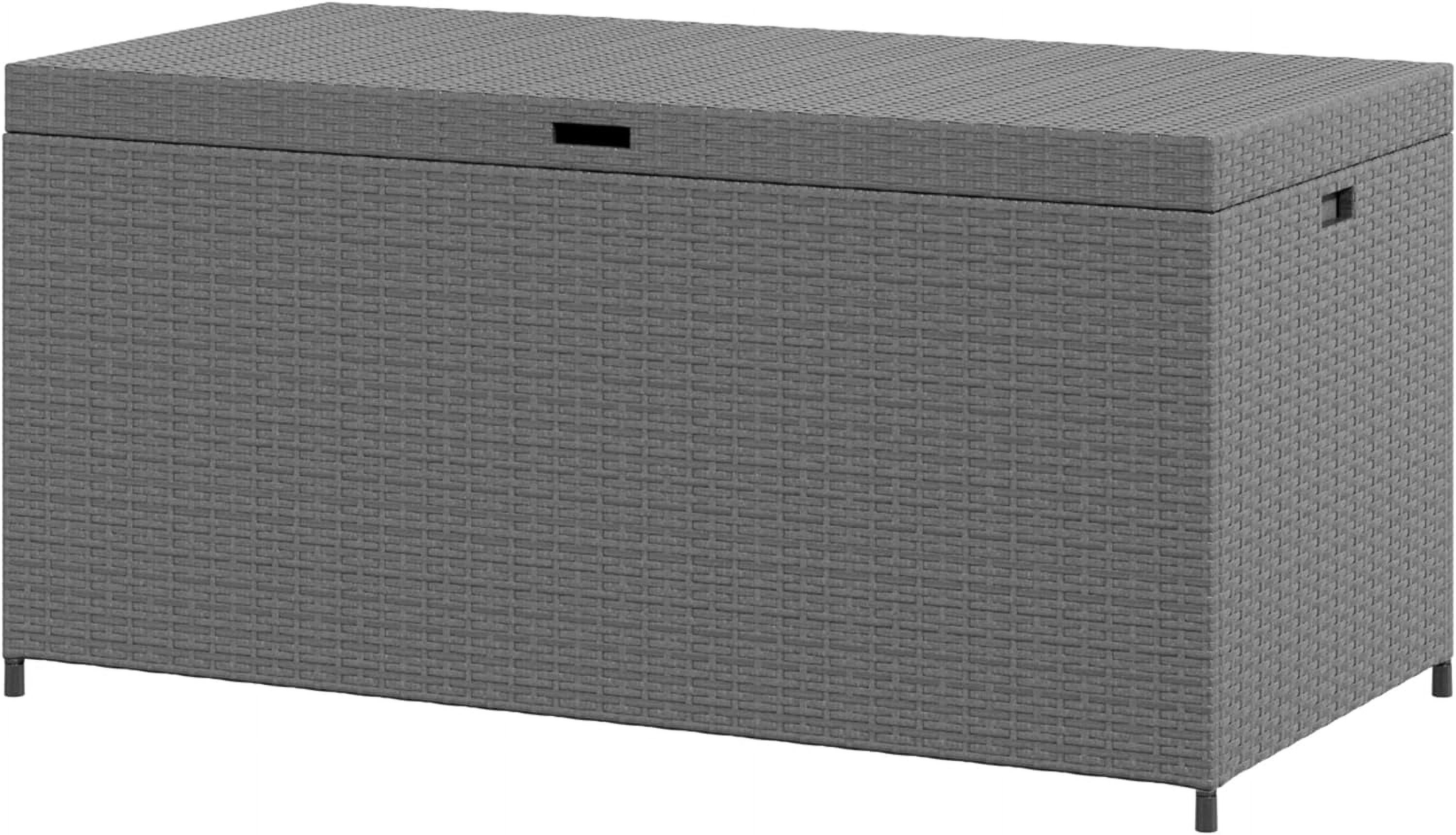 ZHANHAO Large Patio Storage Box with Waterproof Inner, 140 Gallon Outdoor Wicker Storage Bin for ...