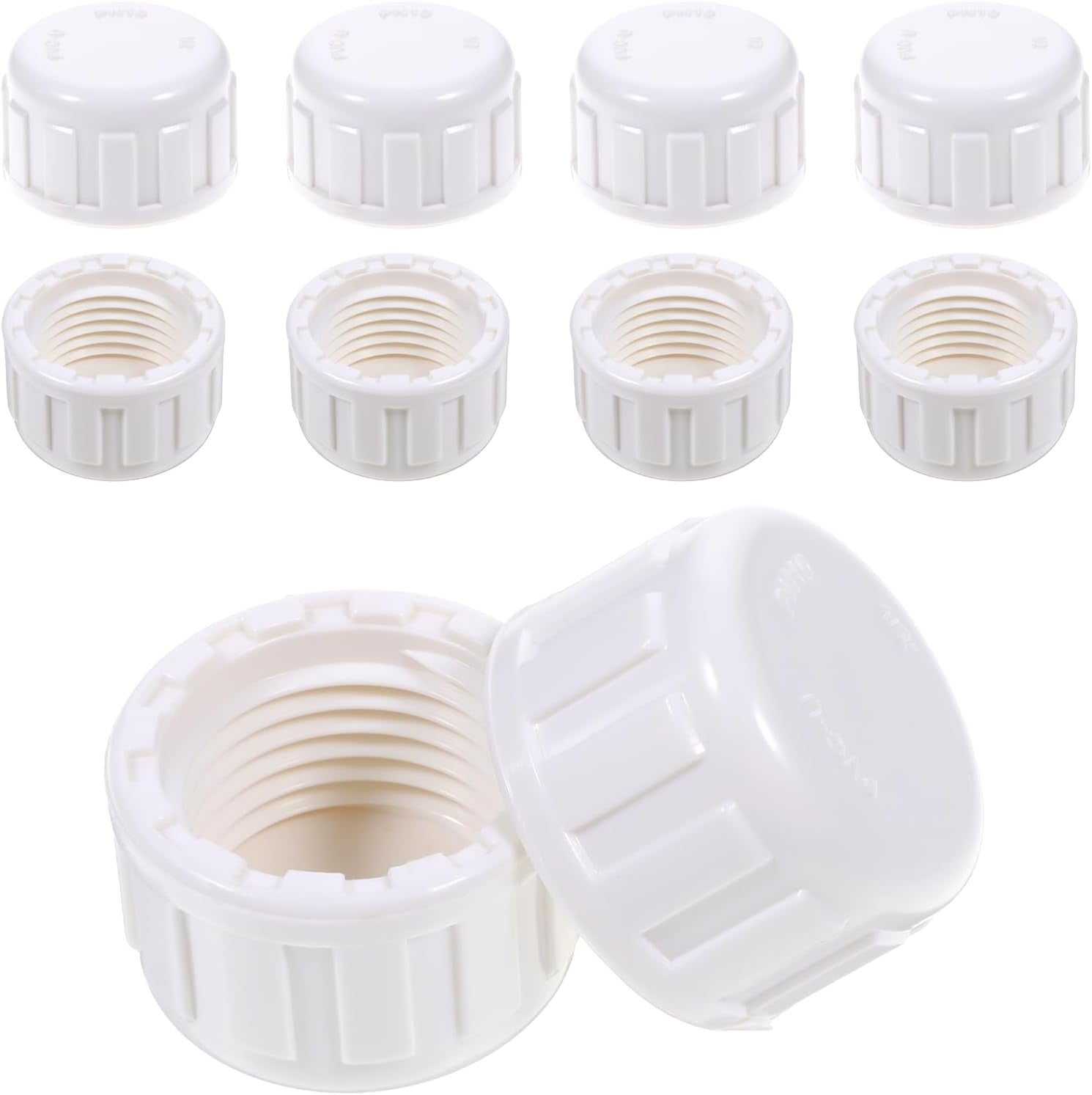 ZHANYU-10 PCS 1/2 Inch PVC Cap, End Female Thread Cap, Sprinkler Garden ...