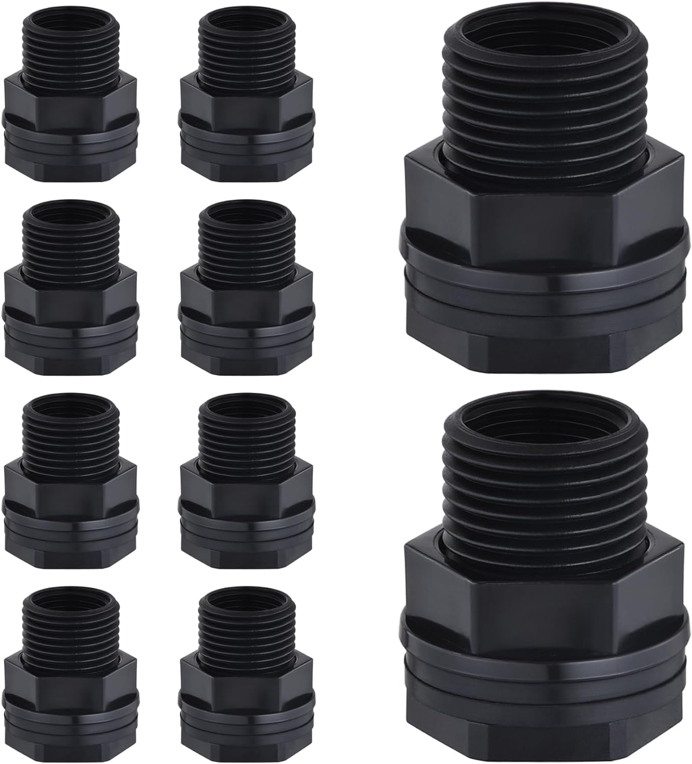ZHANYU-10 Pack Bulkhead Fitting, Garden Hose Threaded 3/4 Inch Male GHT ...