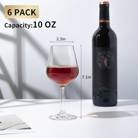ZHANYU-10-ounce Unbreakable Plastic Acrylic Stem Wine Glasses, set of 6 ...
