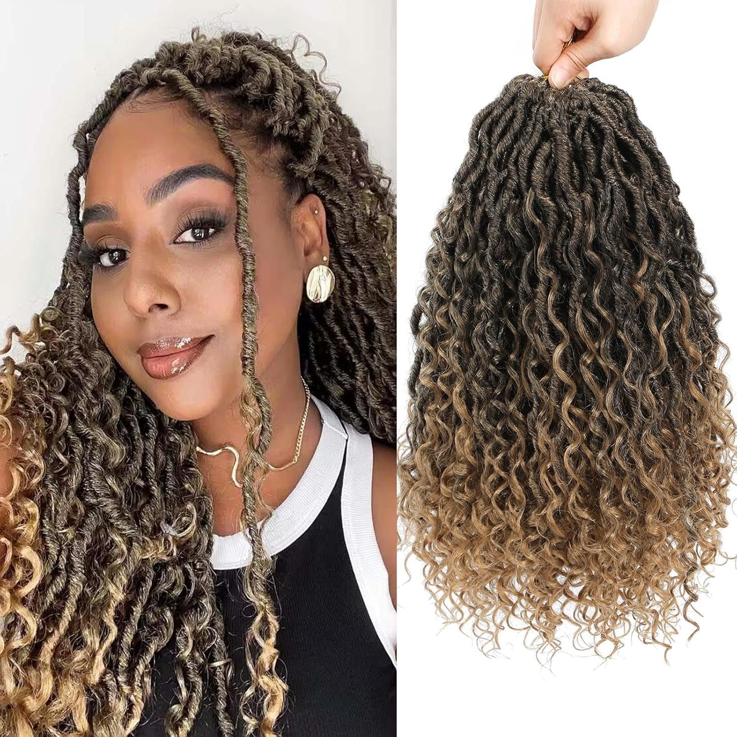 ZHANYU-12 Inch 8 Packs Goddess Locs CroZHANYUt Hair Faux Locs ...