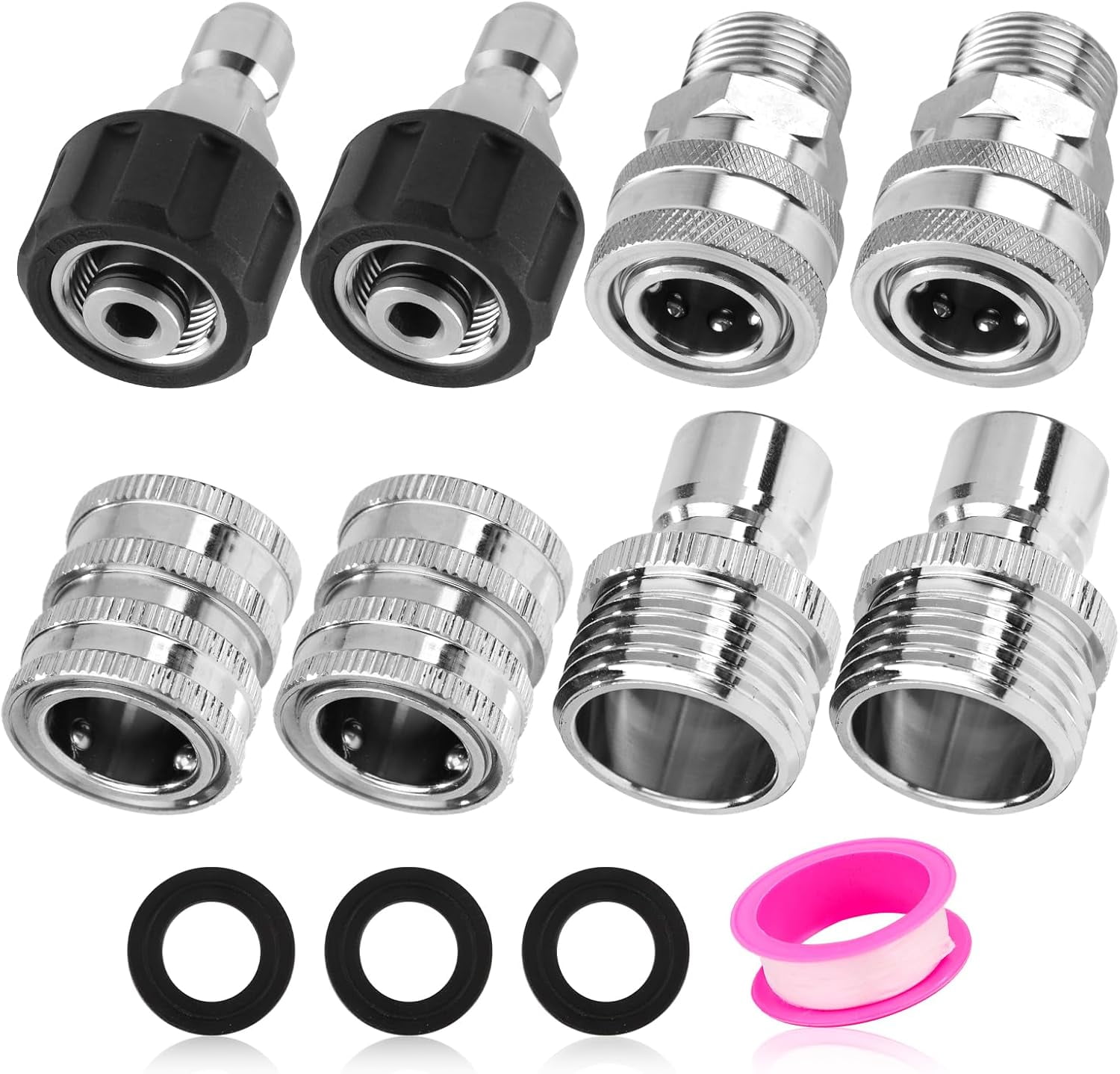 ZHANYU-12 Pack Pressure Washer Fast Connect Fittings Kit, M22 14mm ...