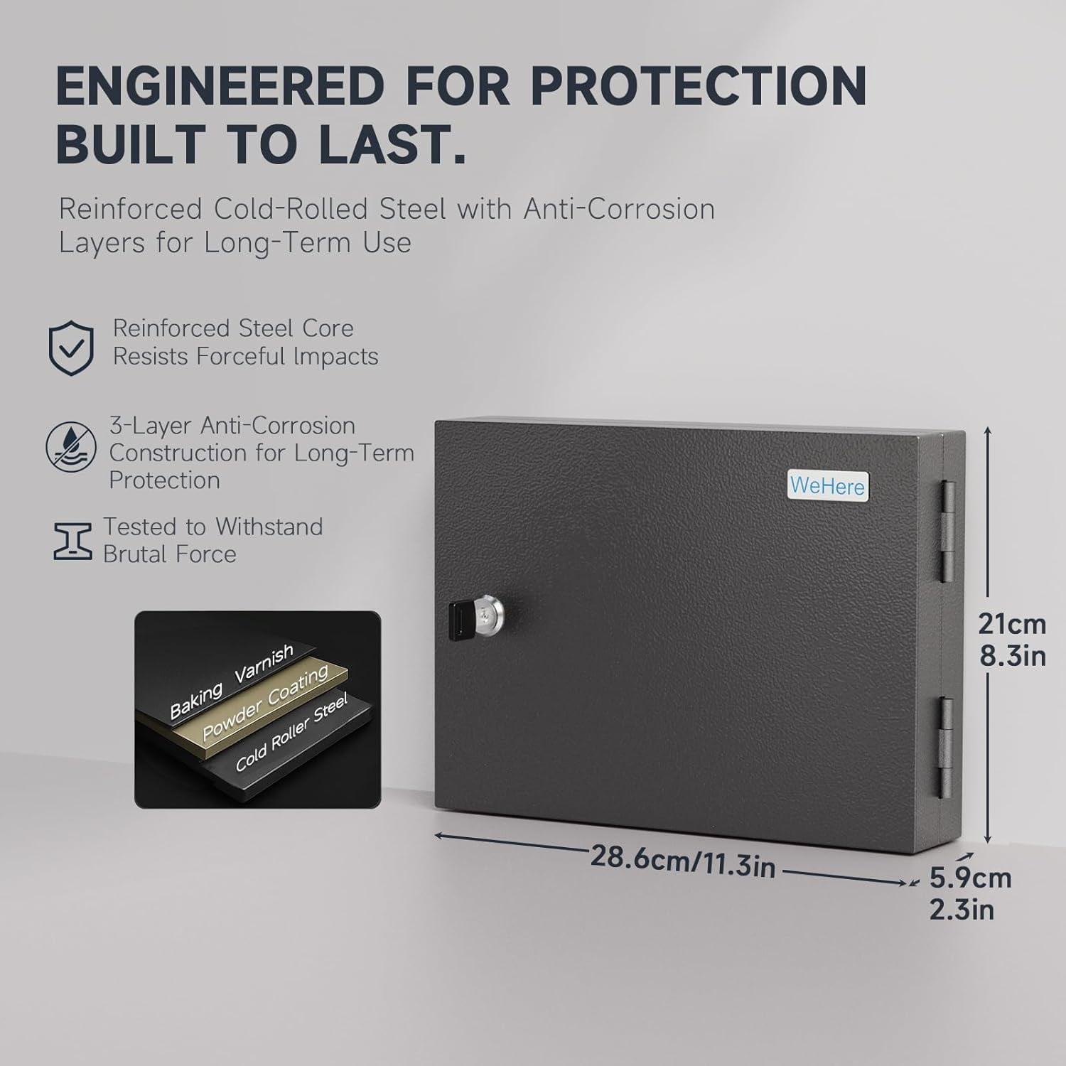 ZHANYU-16-Key Cabinet Organizer, Key Lock Box Secured Key Holder for ...