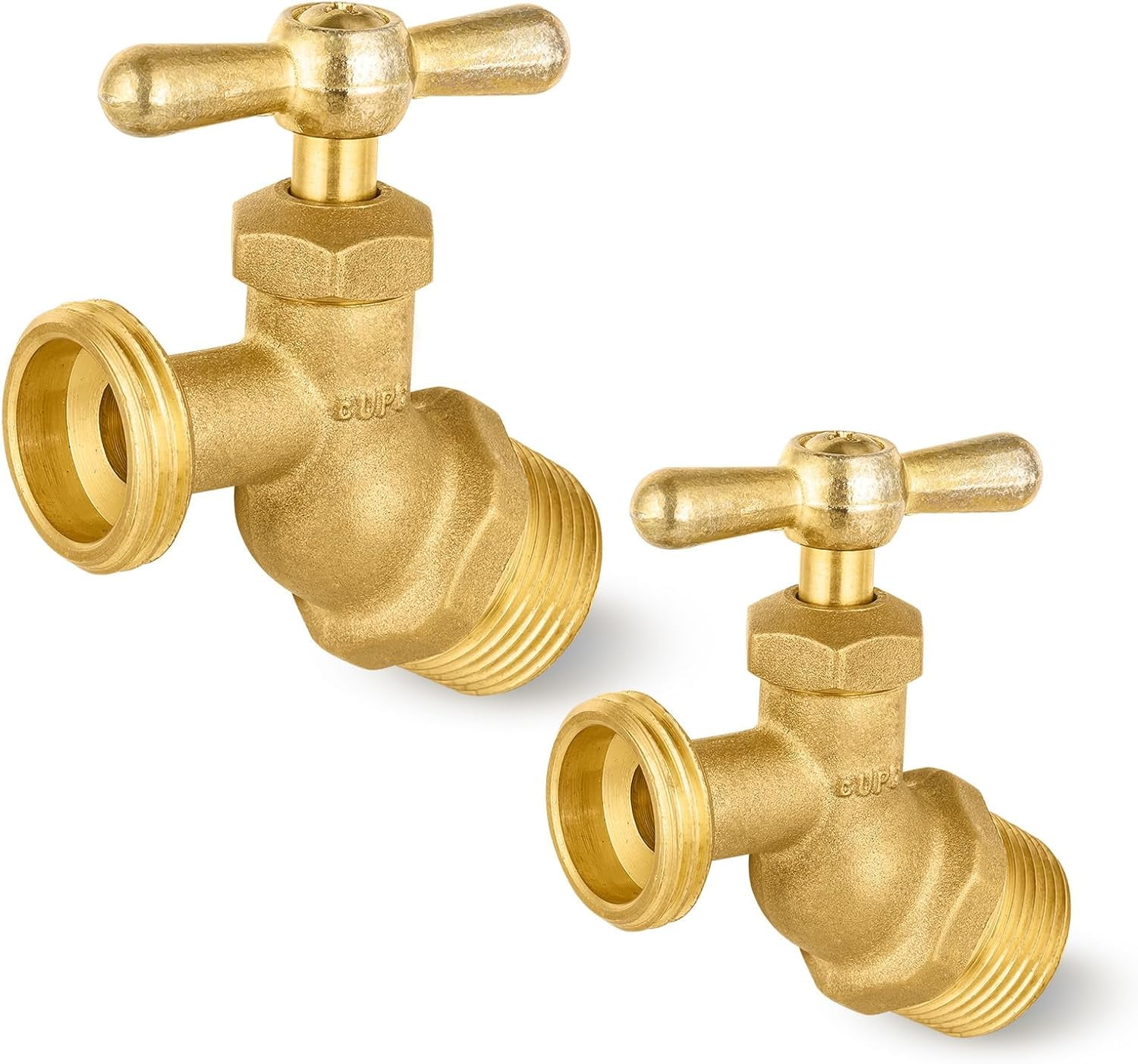 ZHANYU-2-Pack Brass No-Kink Hose Bibb Valve, 3/4" MIP Inlet x 3/4" MHT ...