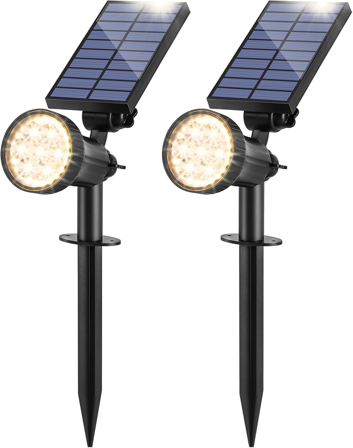 ZHANYU-2-Pack Solar Lights Outdoor Waterproof, 30LEDs Solar Spot ...