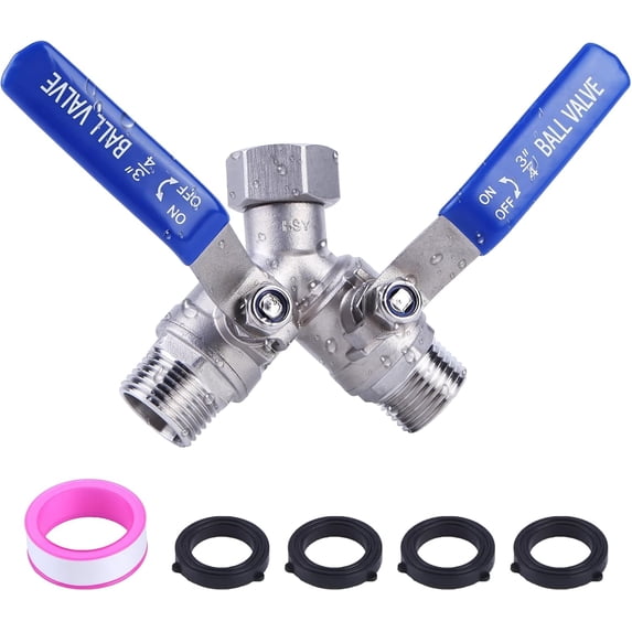 ZHANYU-2 Way Garden Hose Splitter with Long Handle Heavy Duty Y-Way ...