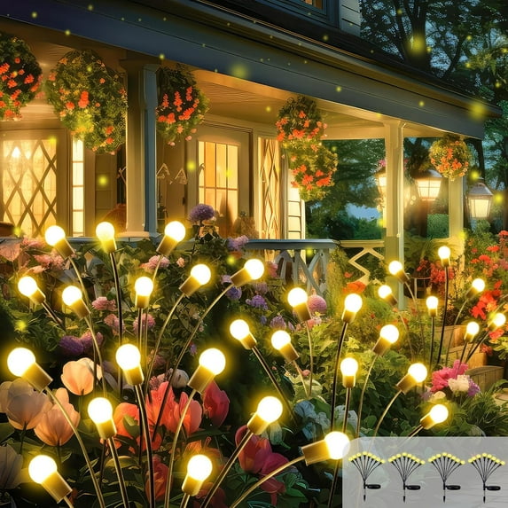 ZHANYU-2025 Solar Lights Outdoor Waterproof, 4 Pack Solar Garden Lights ...
