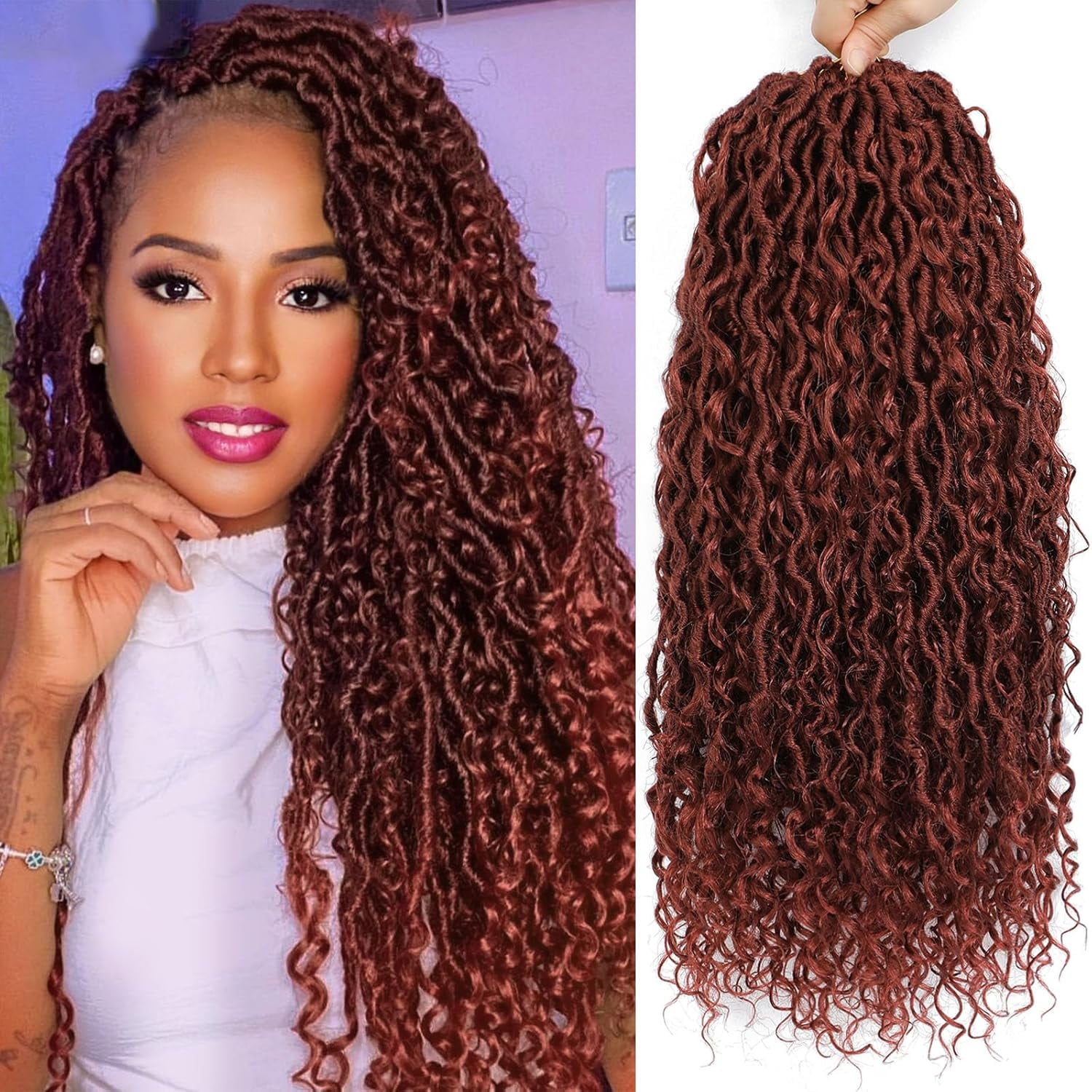ZHANYU-24 Inch 8 Packs Goddess Locs CroZHANYUt Hair Natural Looking ...