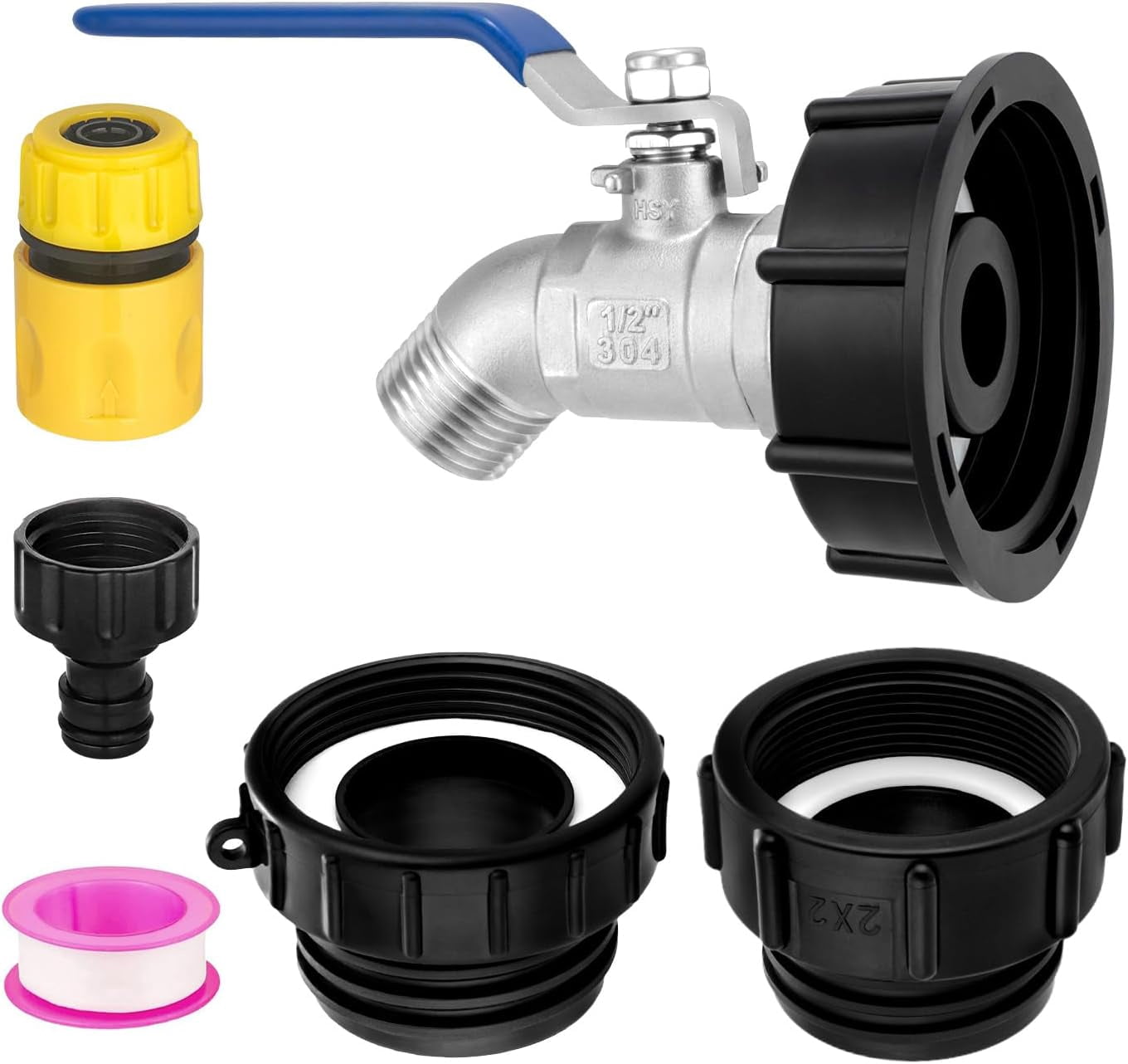 ZHANYU-275-330 Gallon IBC Tote Hose Adapter - 3-Size IBC Tote Adapter ...