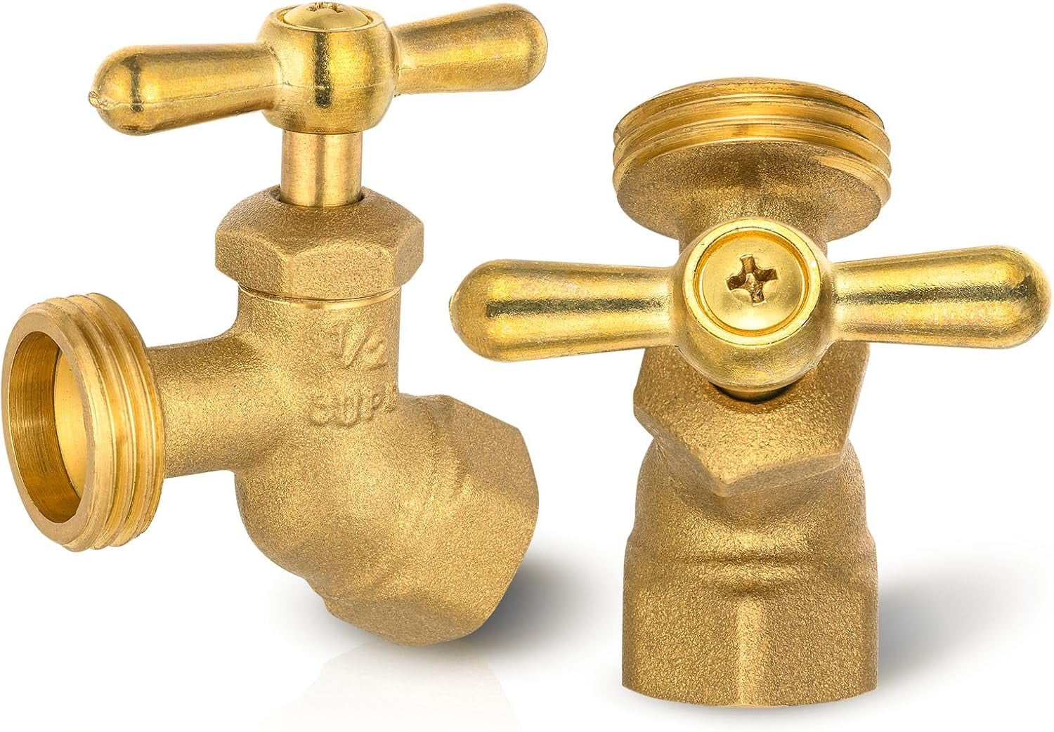 ZHANYU-2PCS Hose Bibb Valve,1/2" FIP Inlet X 3/4" MHT Brass Garden ...