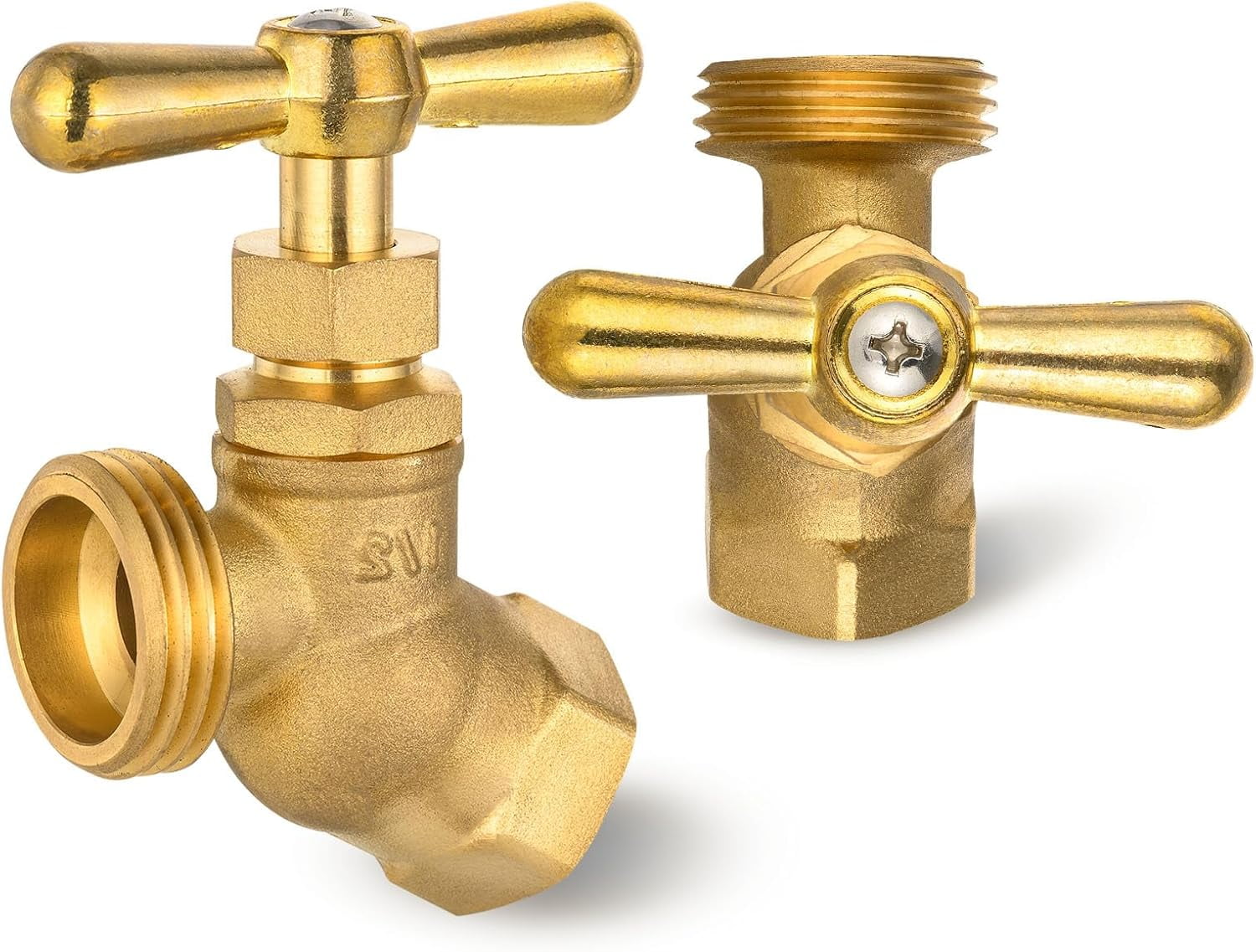 ZHANYU-2PCS Hose Bibb Valve,1/2" FIP Inlet X 3/4" MHT Garden Valves,No ...