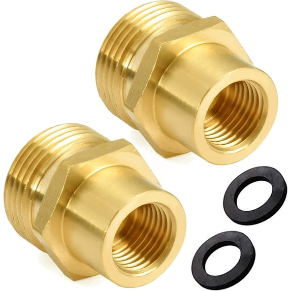 ZHANYU-2PCS Metals Brass Garden Hose Fitting Connector 3/4 Inch Male ...