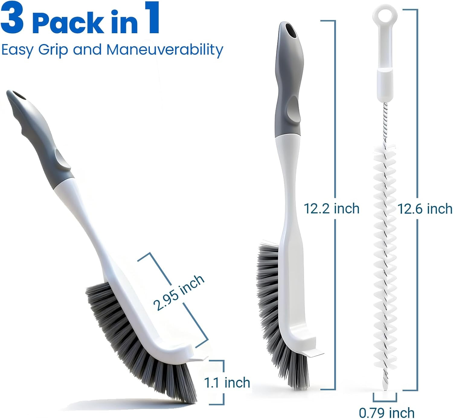 ZHANYU-3 Pack Scrub Brush Set, Hard Bristle Brushes for Cleaning ...