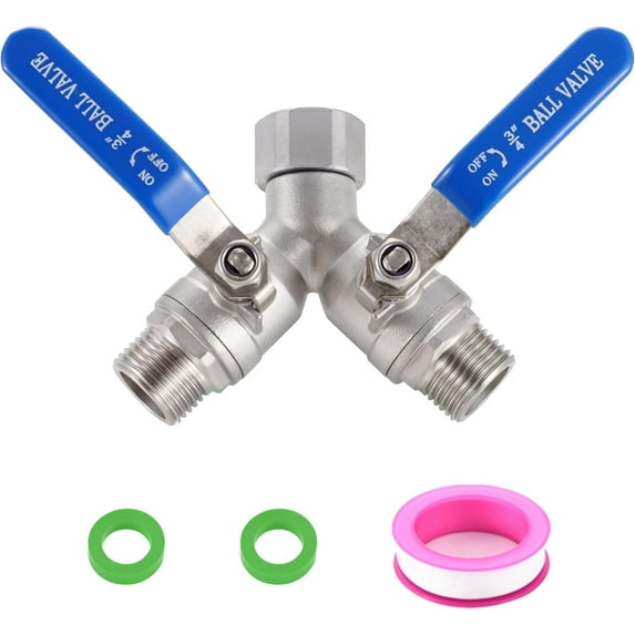 ZHANYU-304 Stainless Steel Garden Hose Splitter 2 Way Heavy Duty, Full ...